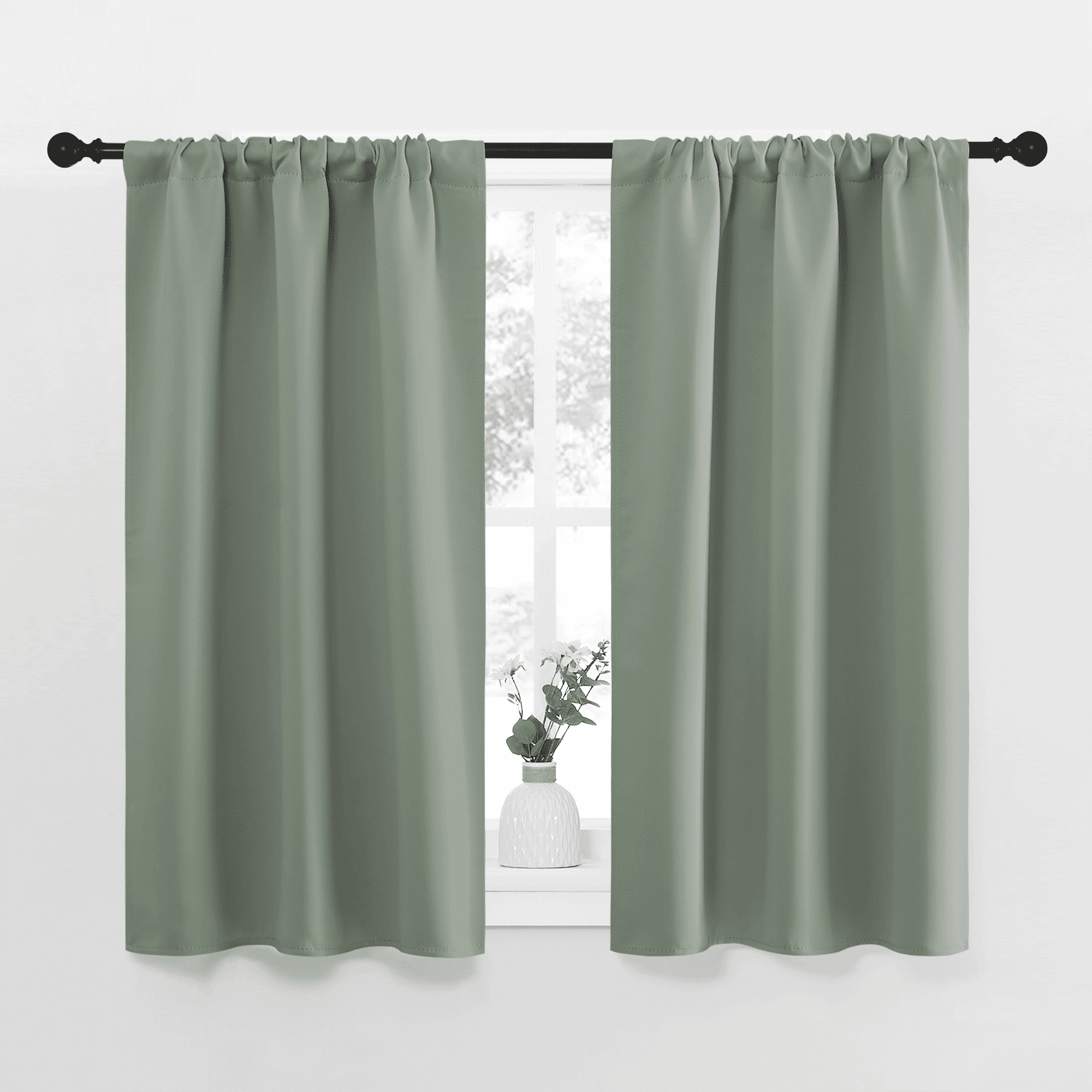 NICETOWN Modern Blackout Kitchen Curtains Room Darkening Rod Pocket ...
