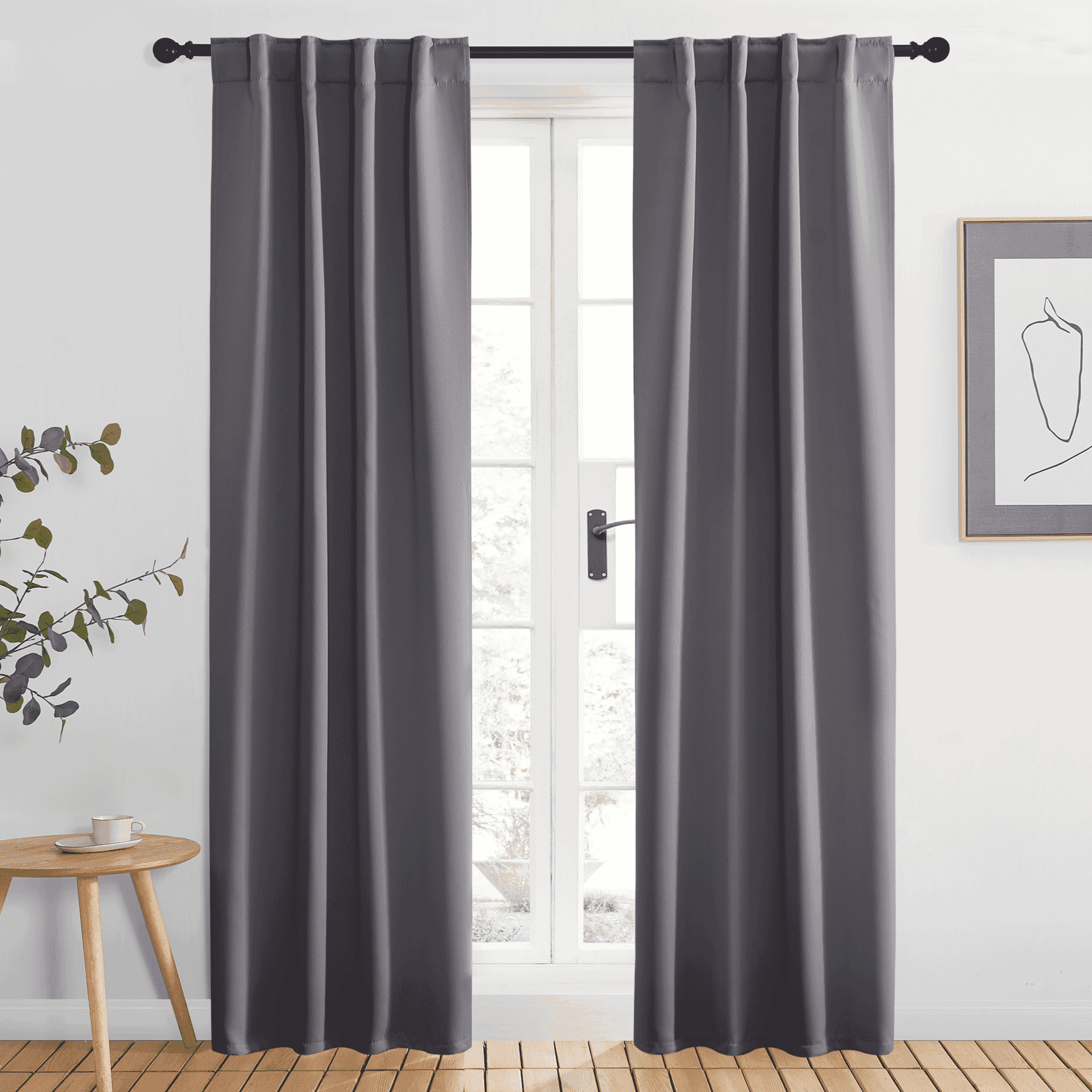NICETOWN Blackout Curtains for Bedroom 34x84 Inches, 2 Panels, Gray ...