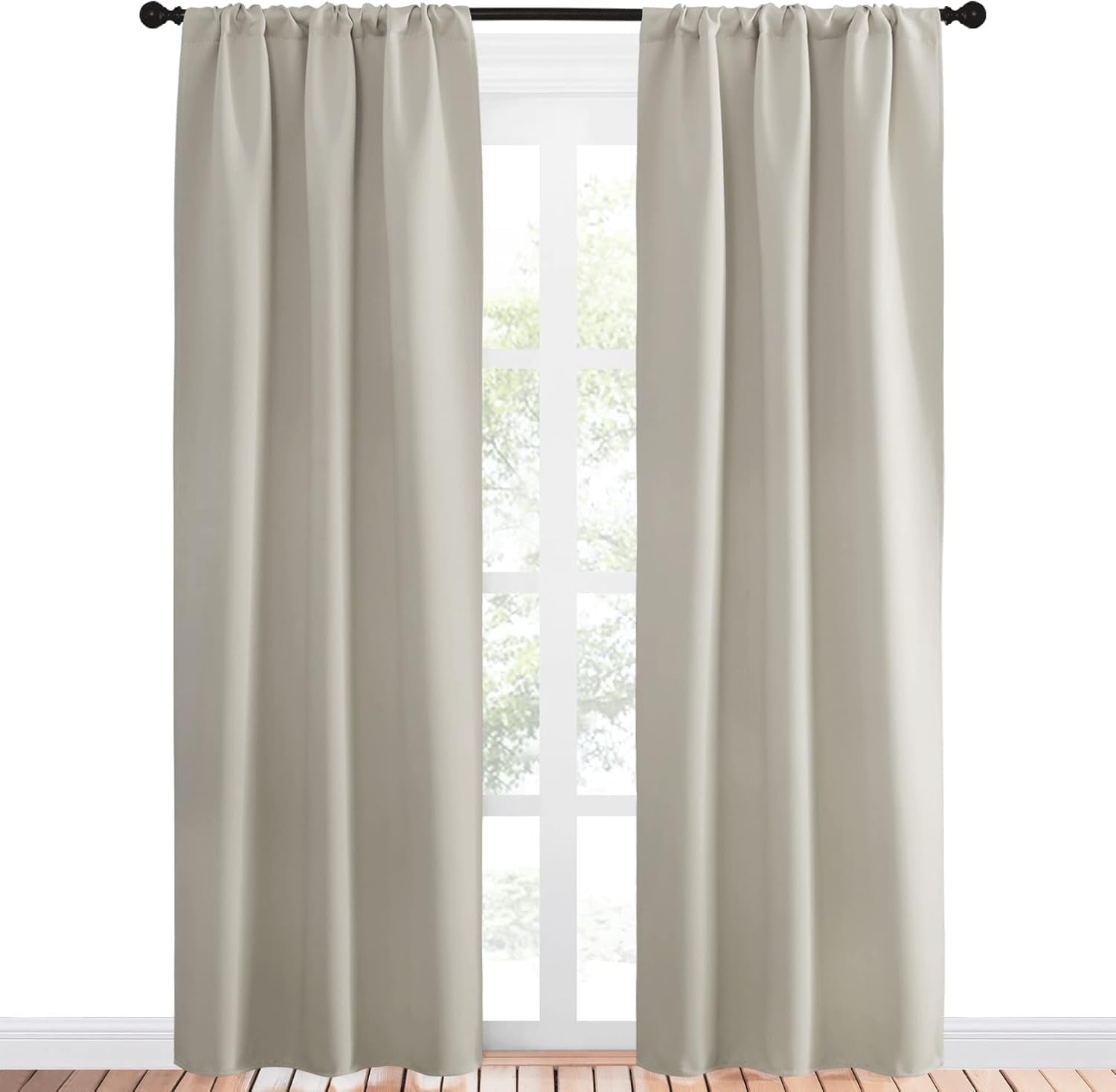 NICETOWN Blackout Curtains, 34x84 Inch, Rod Pocket, 2 Panels, Thermal ...