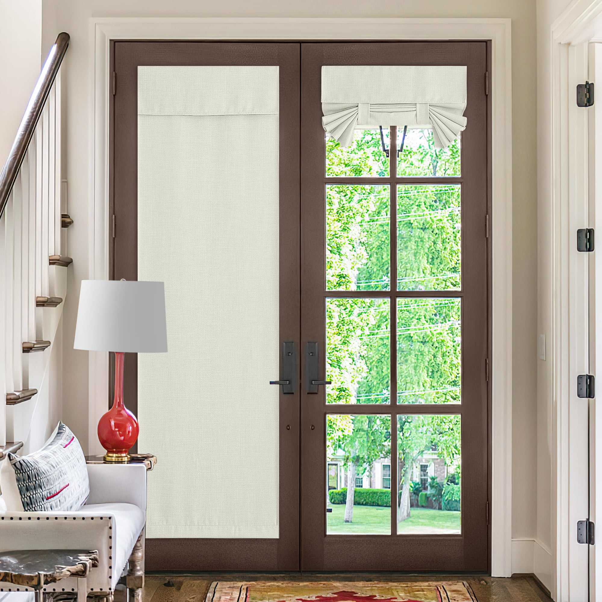 NICETOWN Natural Linen Door Curtains, French Door Curtains Privacy Room ...