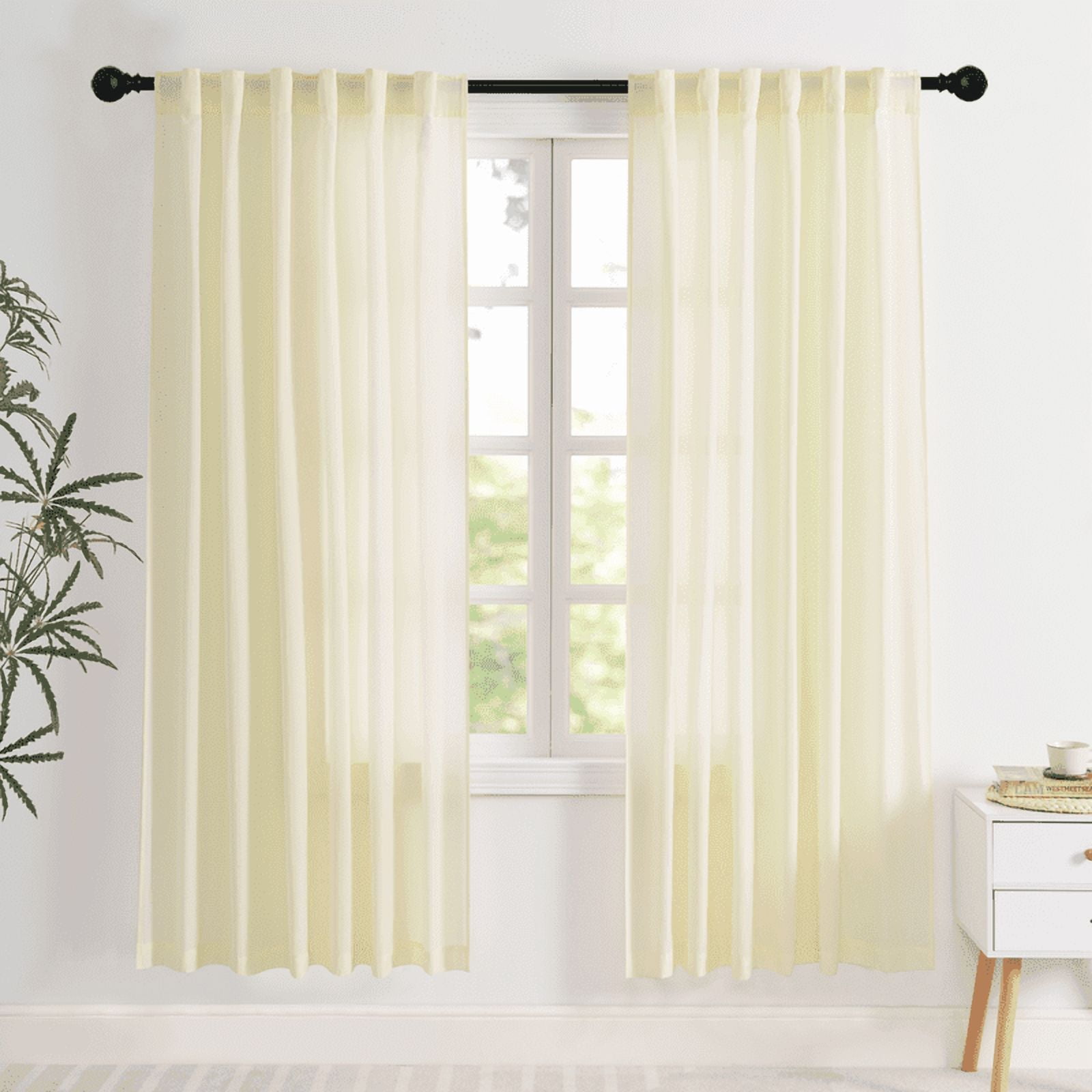 NICETOWN Non-See-Through Privacy Sheer Curtains, Sheer Curtains Light ...