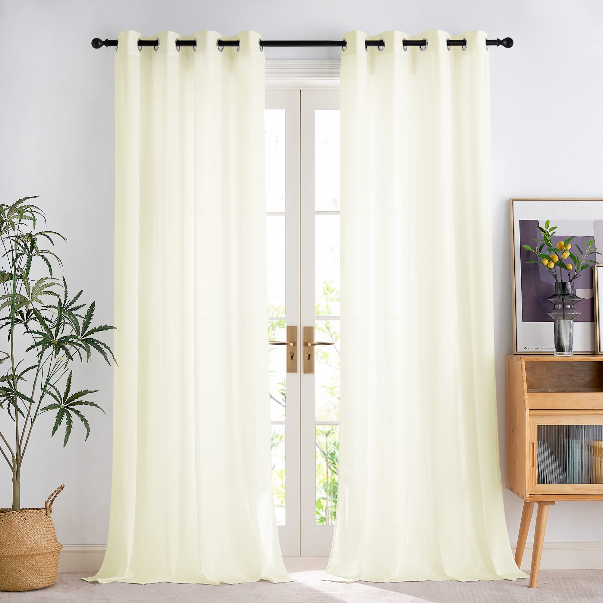 NICETOWN Non-See-Through Privacy Sheer Curtains, Sheer Curtains Light ...