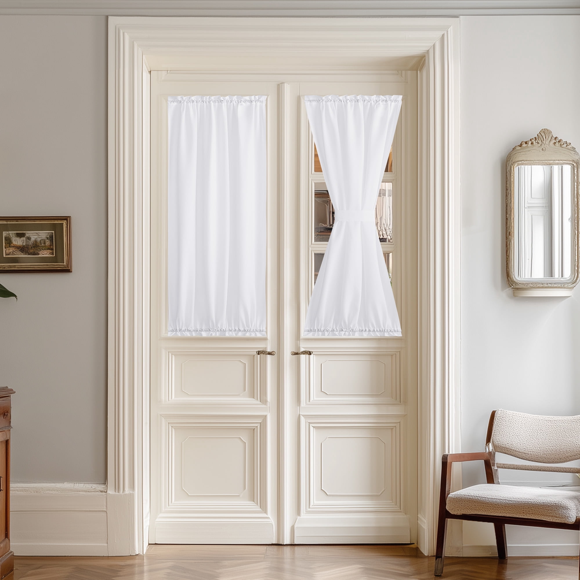 NICETOWN Non-See-Through Sheer Door Curtains, Light Filtering Privacy ...
