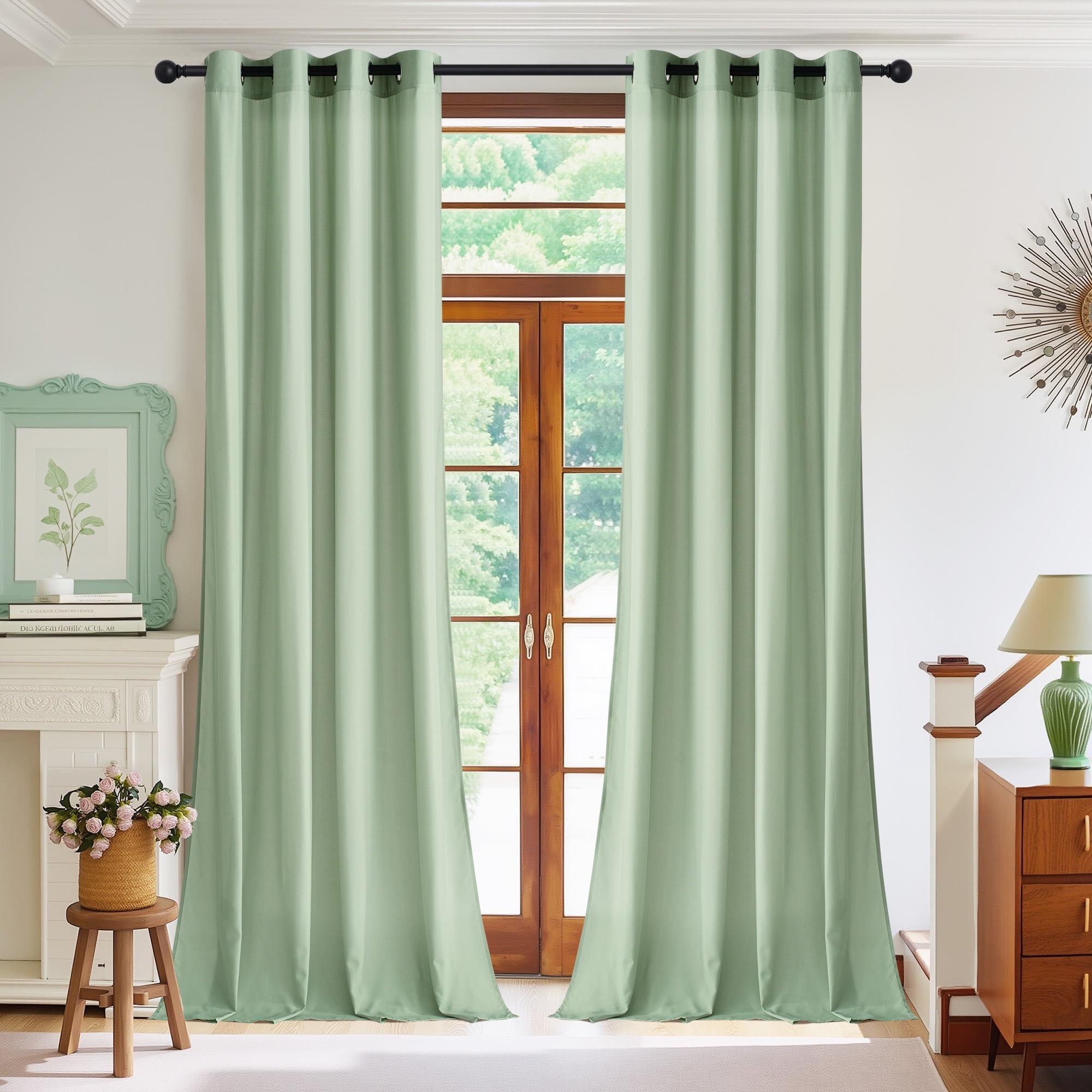 NICETOWN Privacy Sheer Curtains for living room, Non-See-Through Semi ...