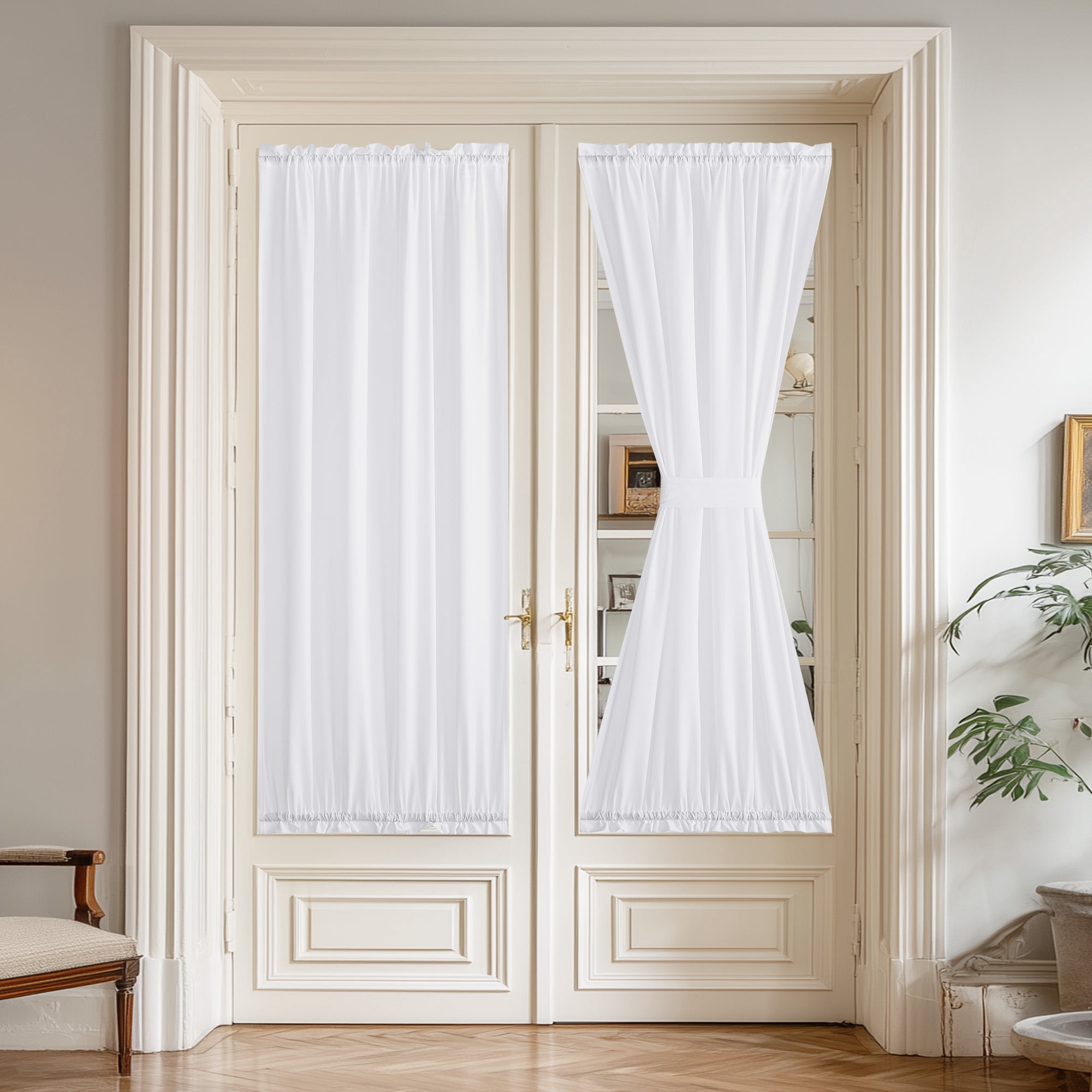 NICETOWN, Sheer Door Curtains, 36"x72", Light Filtering Privacy ...