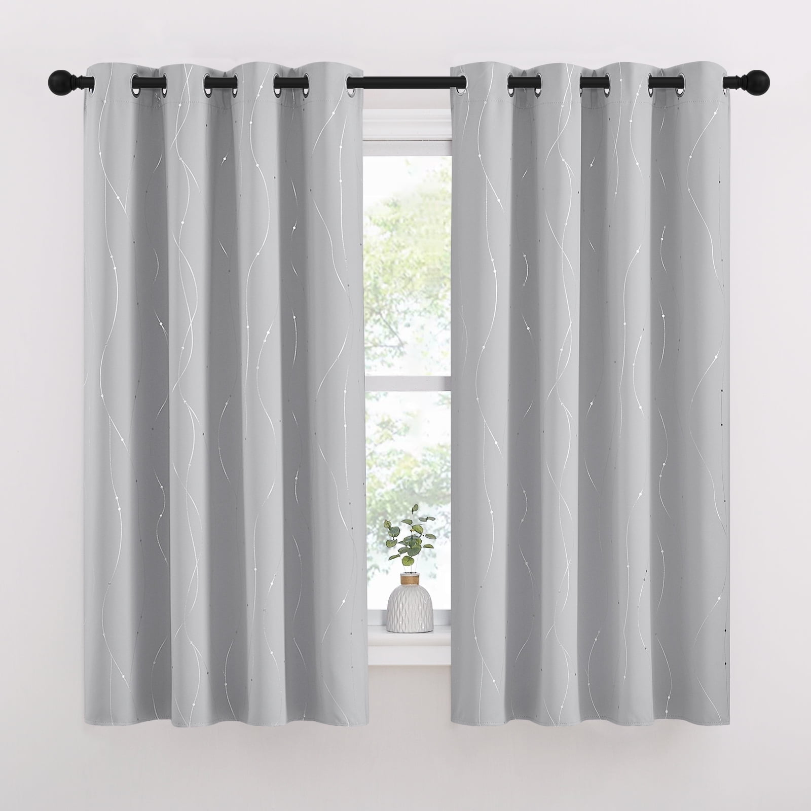 NICETOWN Room Darkening Curtains Grommet Modern Pattern Printed ...