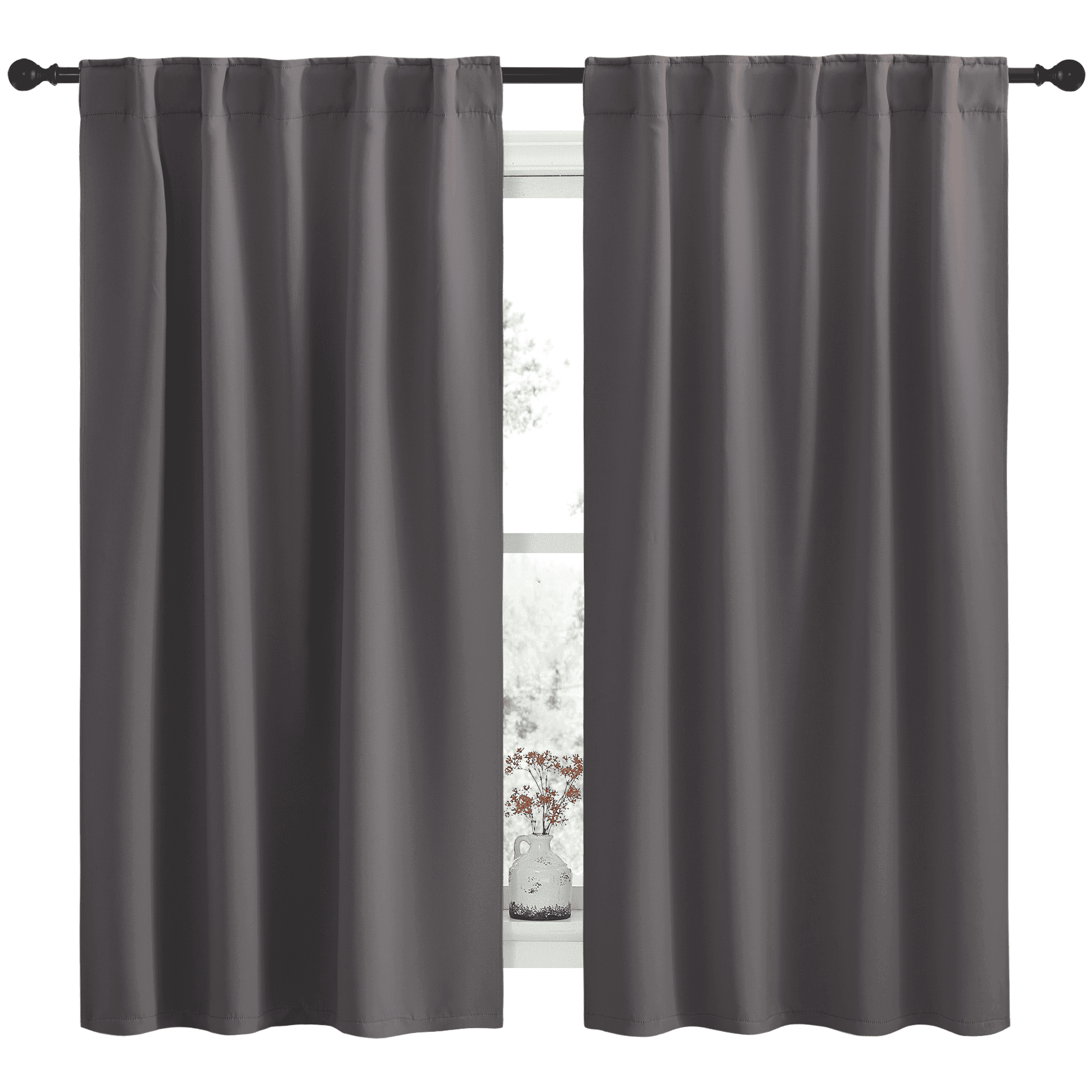 NICETOWN Room Darkening Rod Pocket and Back Tab Curtains Thermal ...