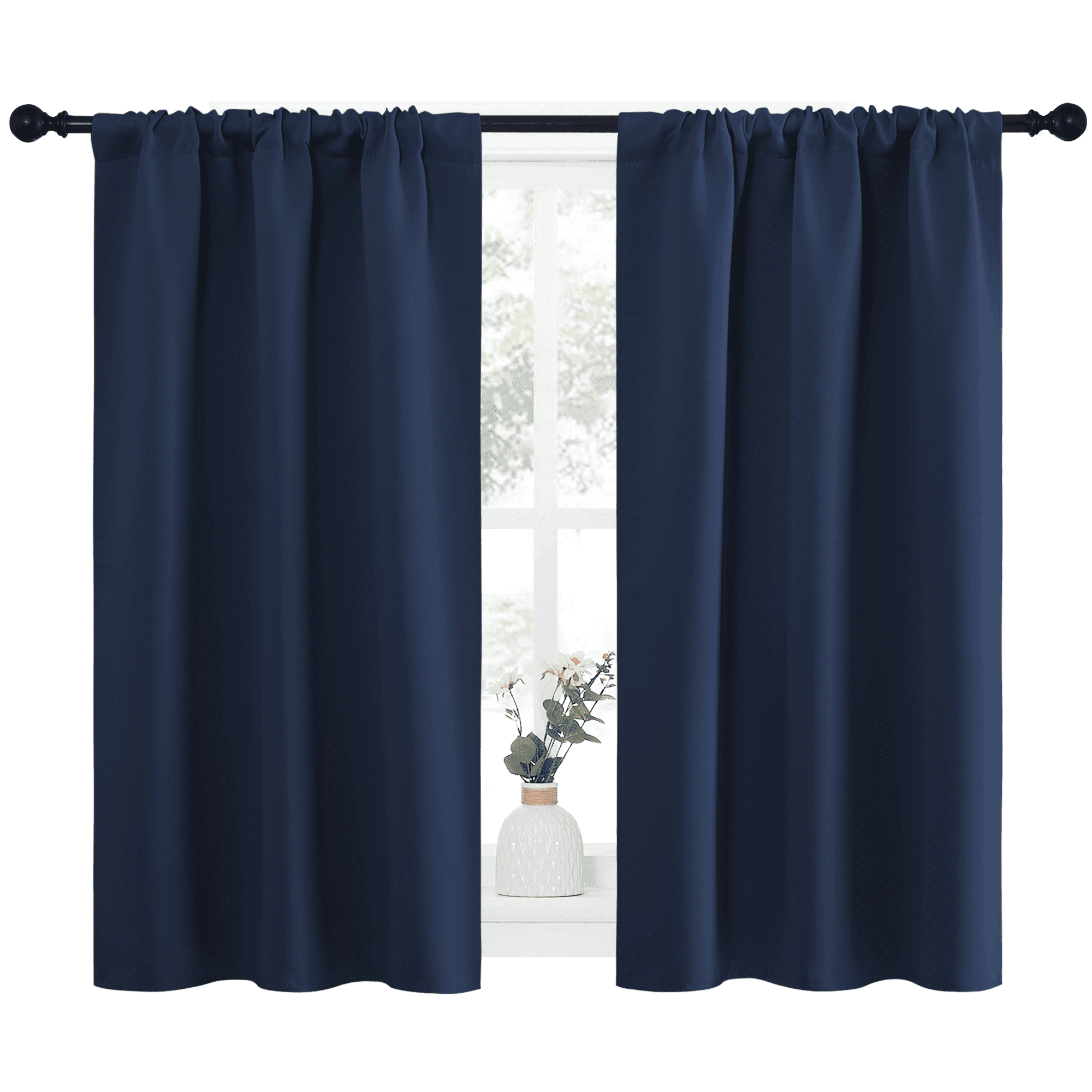 NICETOWN Blackout Curtains 34x45 inch Navy Thermal Insulated Room ...