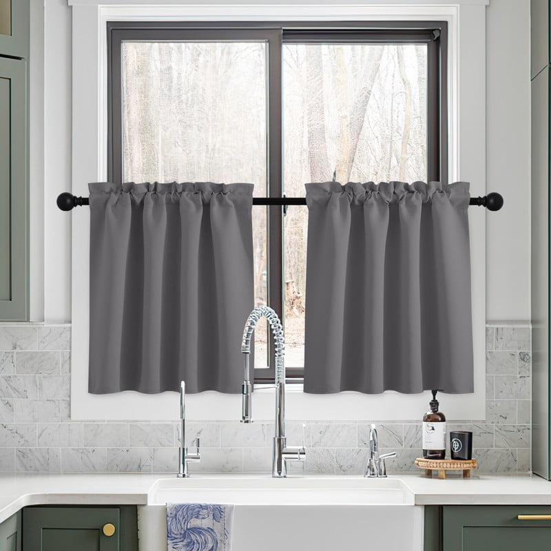 NICETOWN Short Curtains for Small Windows, Double Rod Pocket Adjustable ...