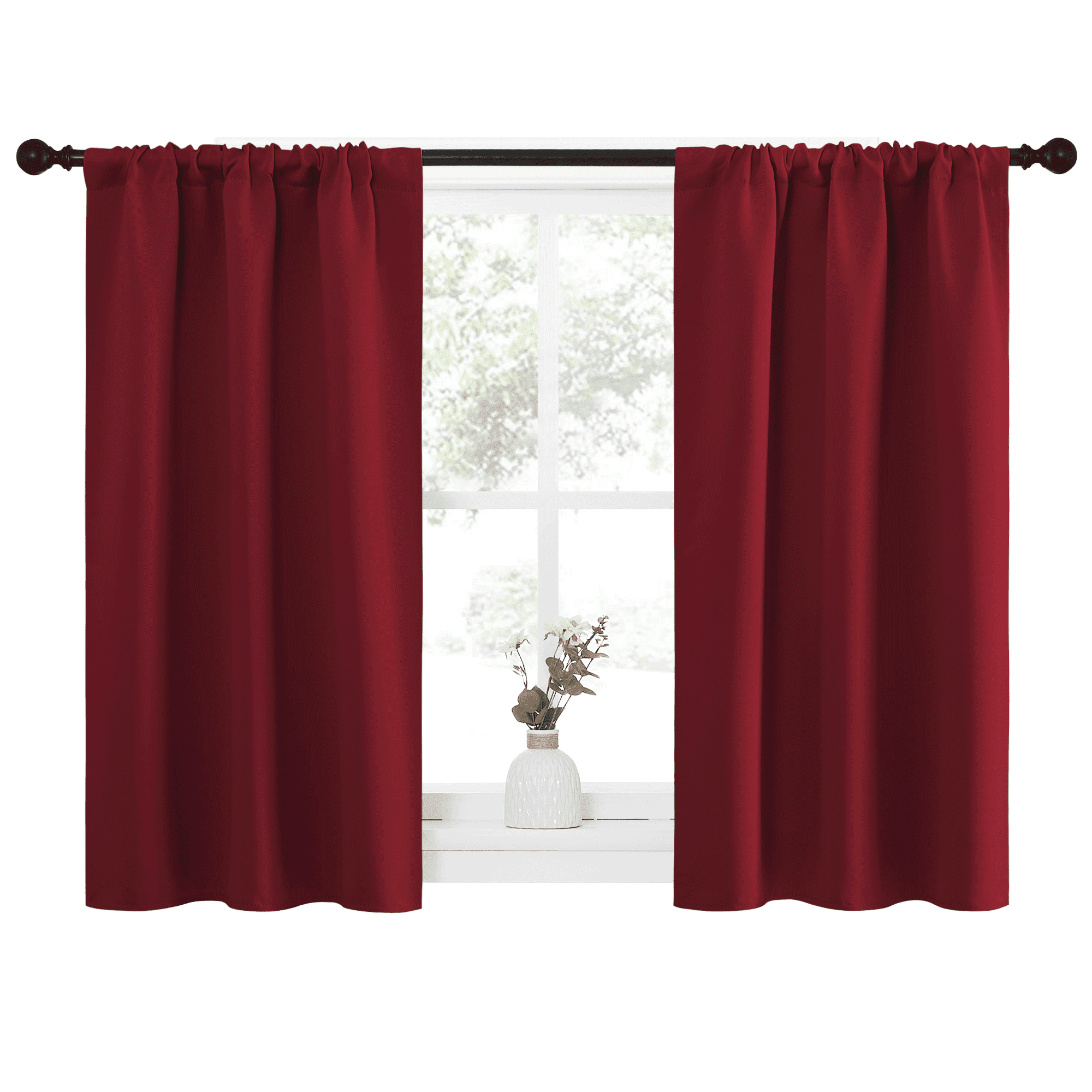 NICETOWN Short Length Blackout Curtains for Kitchen Thermal Insulated ...