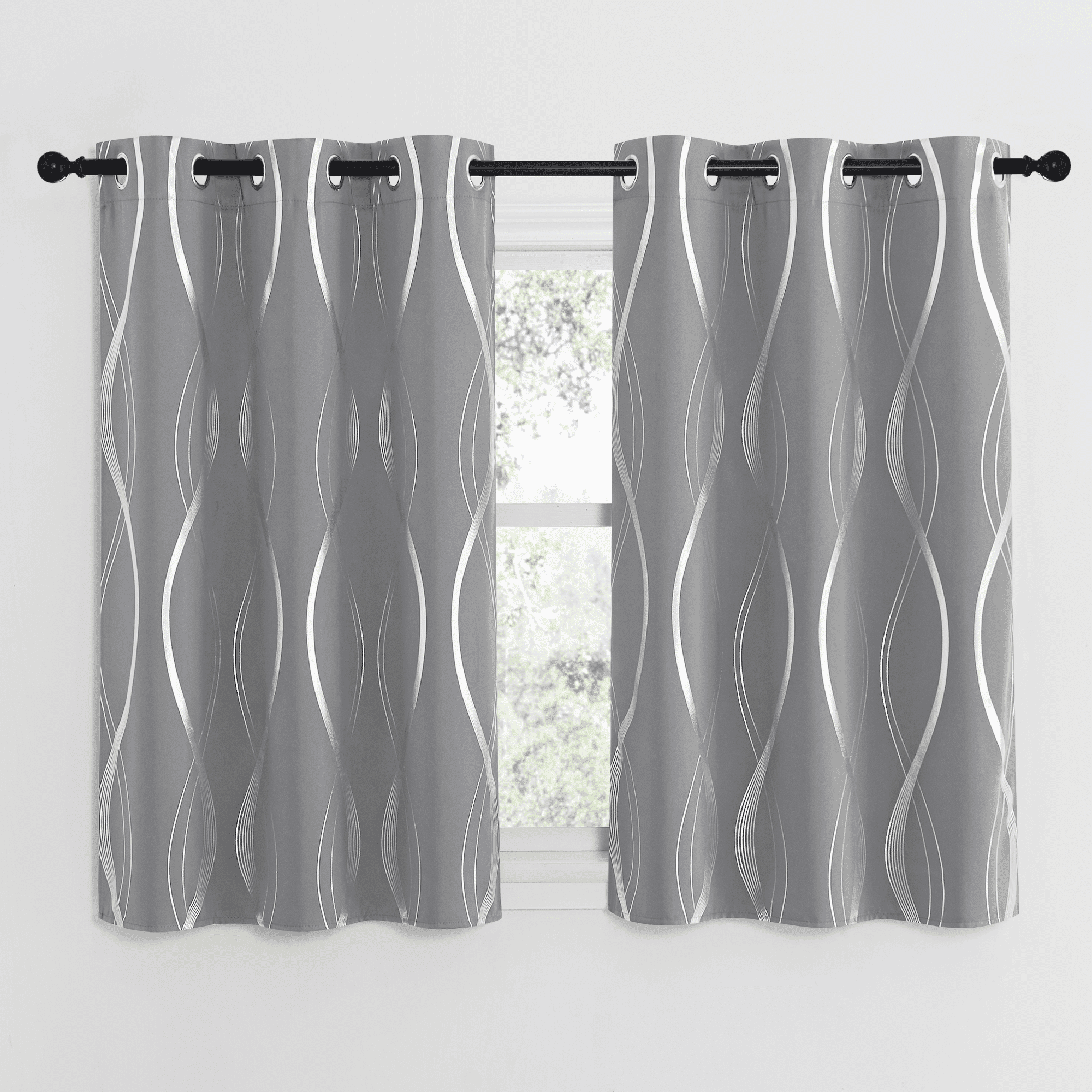 NICETOWN Silver Grey Blackout Window Curtains for Bedroom Living Room ...