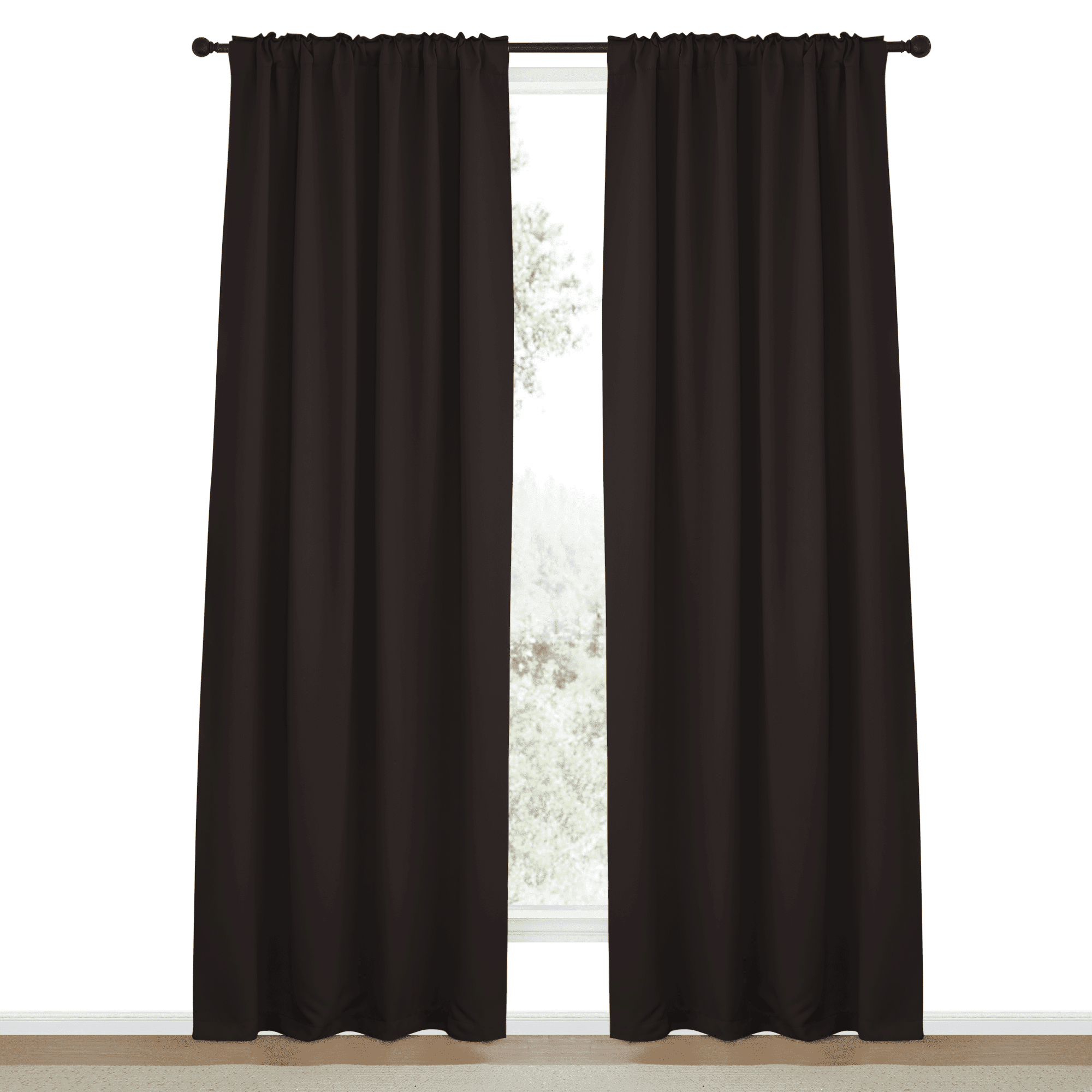 NICETOWN Solid Black Thermal Insulated Blackout Curtains, 84" x 52" (2 ...