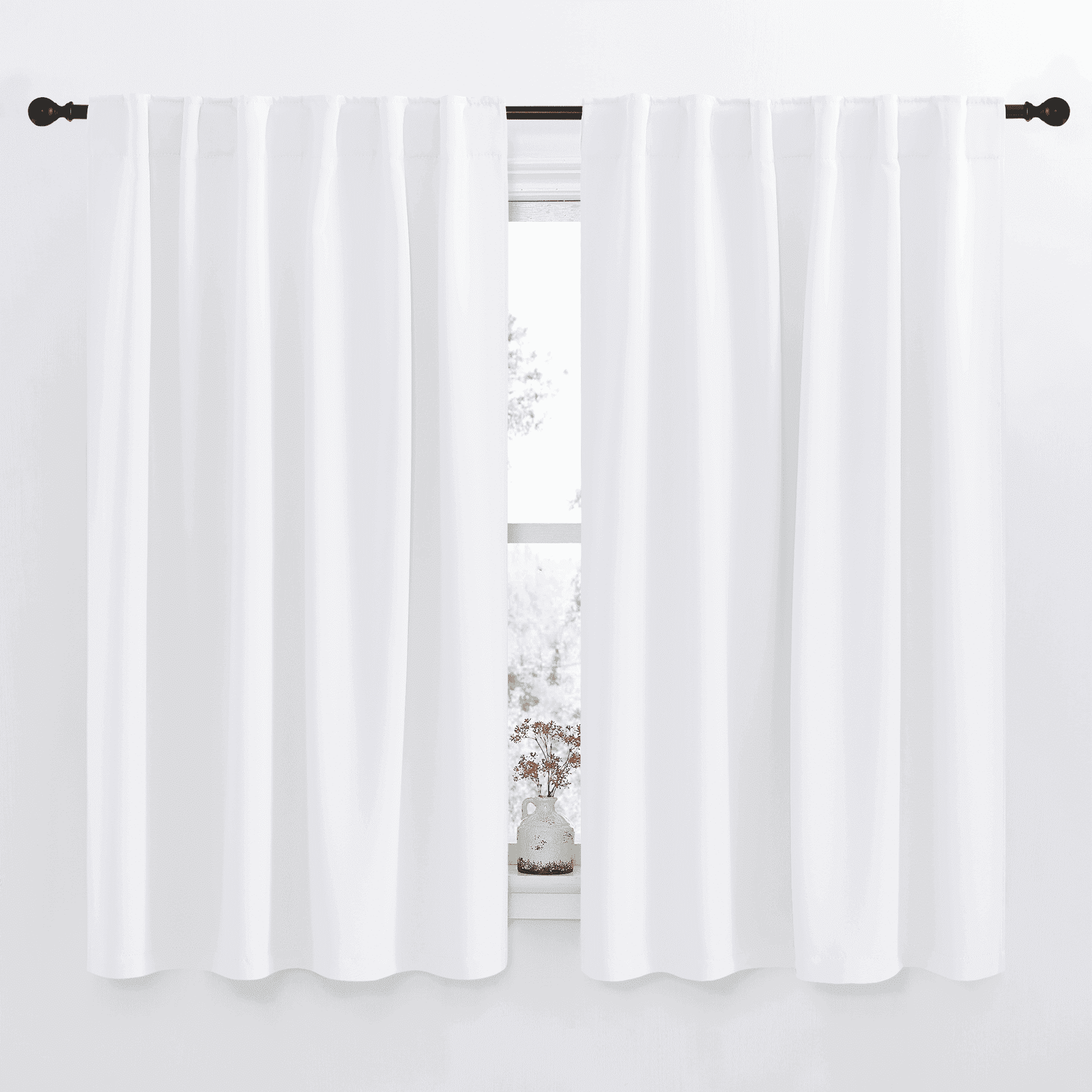 NICETOWN Solid Blackout Curtains Privacy Backtab and Rod Pocket ...