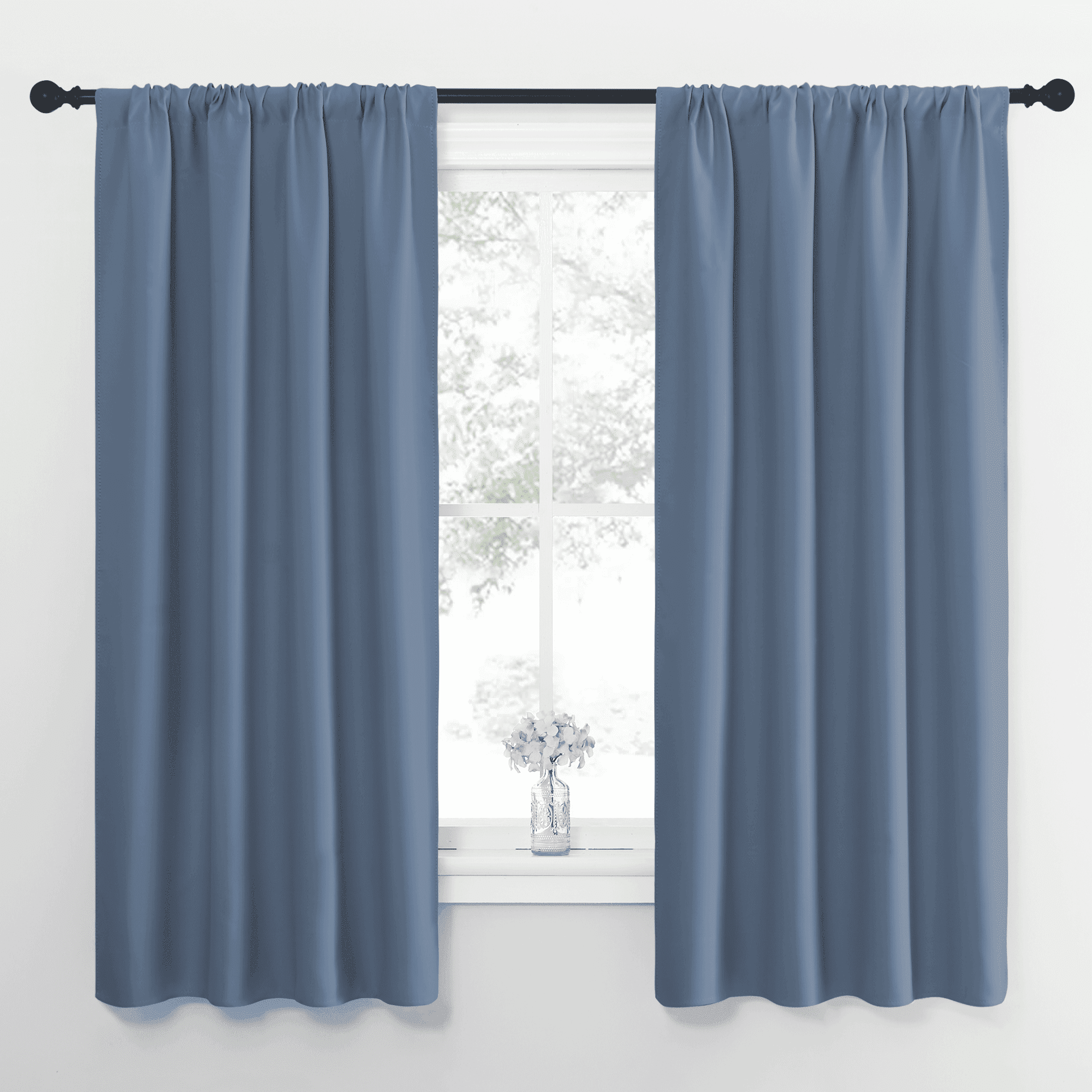 NICETOWN Solid Blackout Curtains Privacy Thermal Insulated Rod Pocket ...