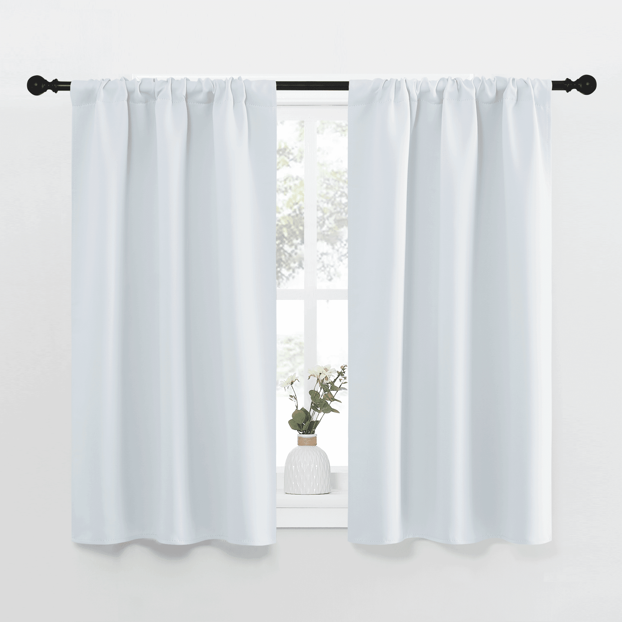 NICETOWN Solid Color Blackout Curtains Rod Pocket Window Drapes for ...