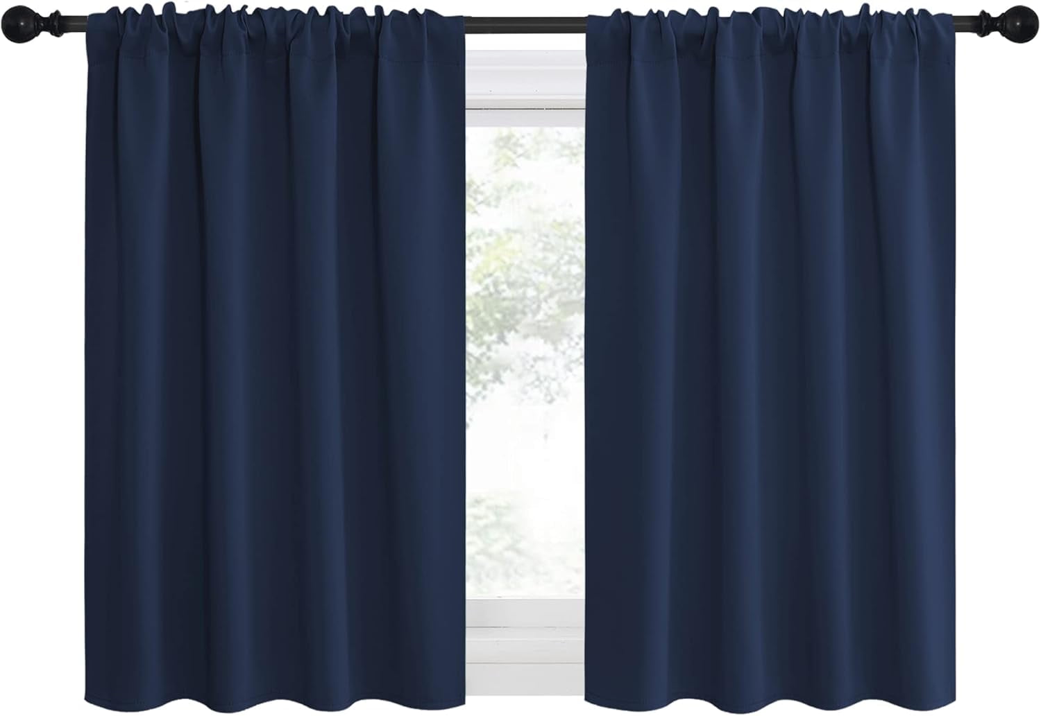 NICETOWN Solid Color Kitchen Blackout Curtains Rod Pocket Thermal ...