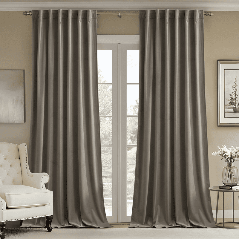 NICETOWN Velvet Blackout Curtains, Thermal Insulated Blackout Curtain ...