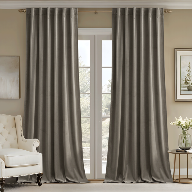 NICETOWN Velvet Blackout Curtains, Thermal Insulated Blackout Curtain ...