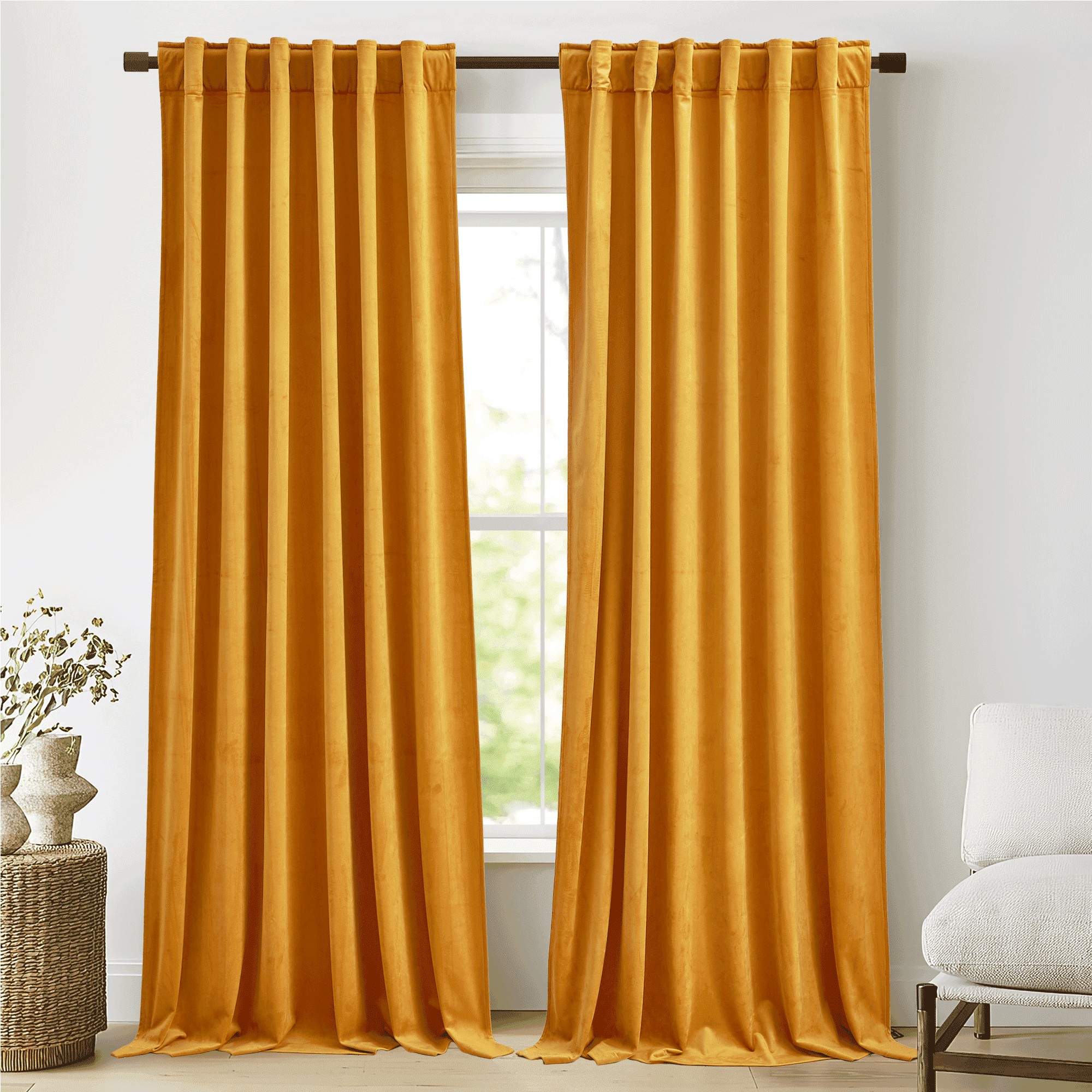 NICETOWN Velvet Curtains 84 inches Length, Thermal Insulated Room ...