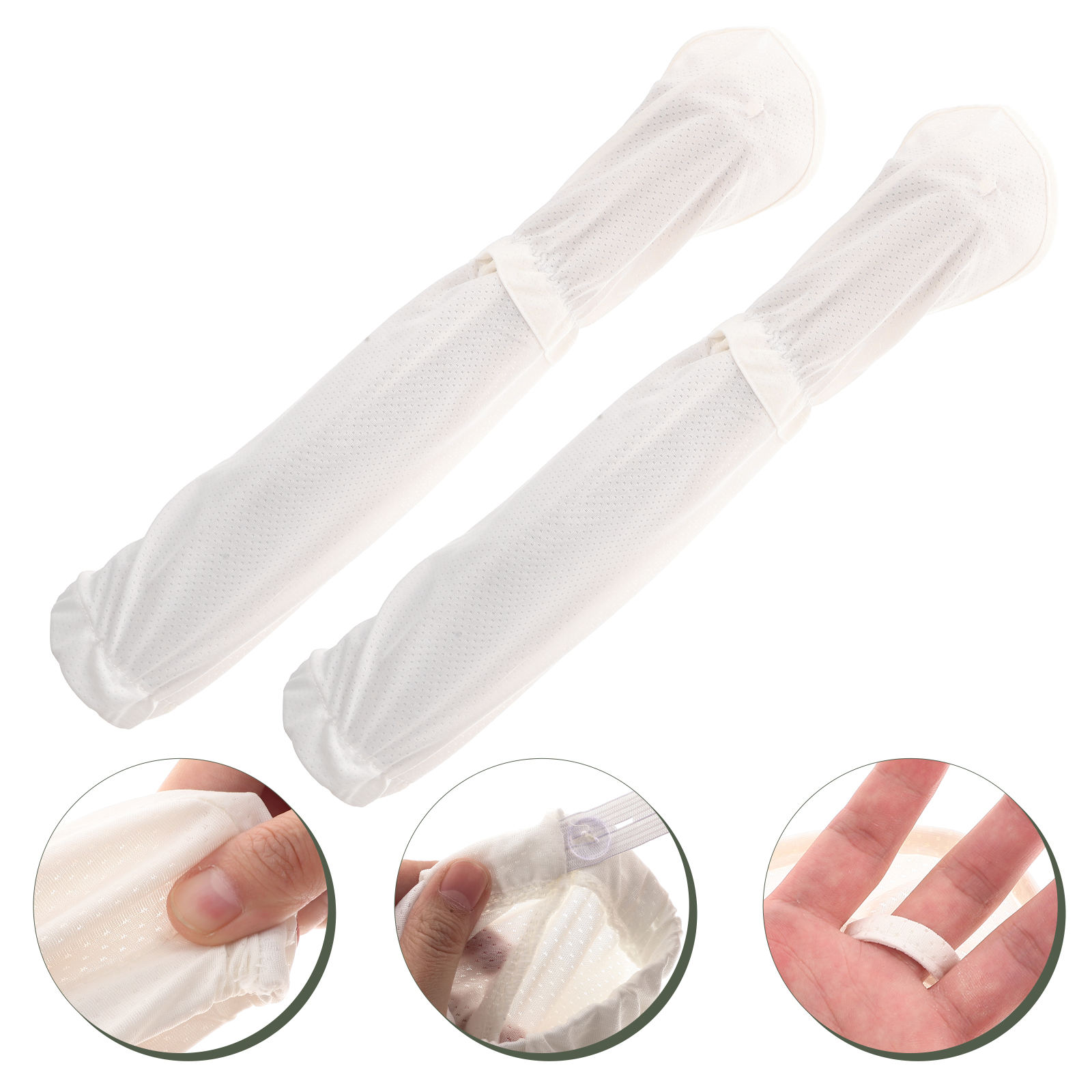 NICEXMAS 1 Pair Arm Protectors for Summer and Sports in White Acrylic ...