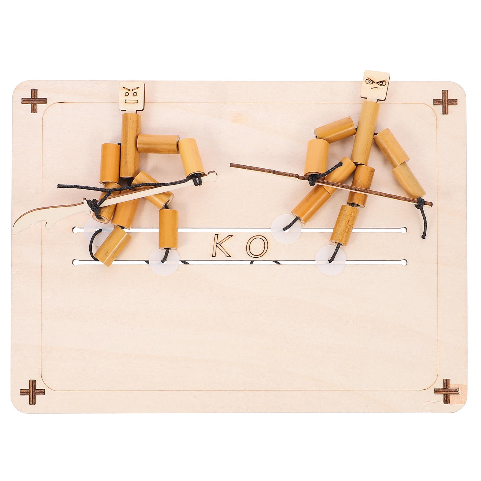 NICEXMAS Bamboo Puppet Games Set for ParentChild Interaction with Wooden Fight Table and DIY ...