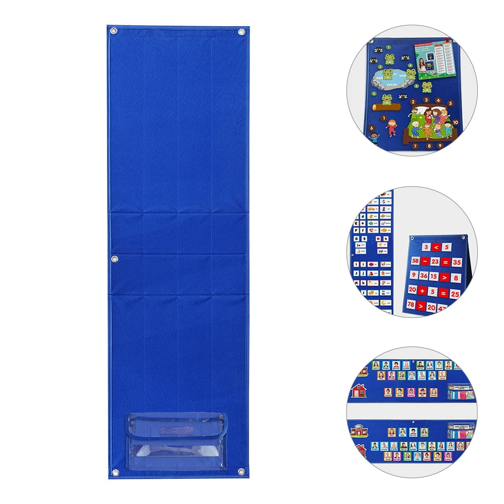 NICEXMAS 1 Set Felt Board Flannel Blue For Teaching Aid Visual Schedule ...