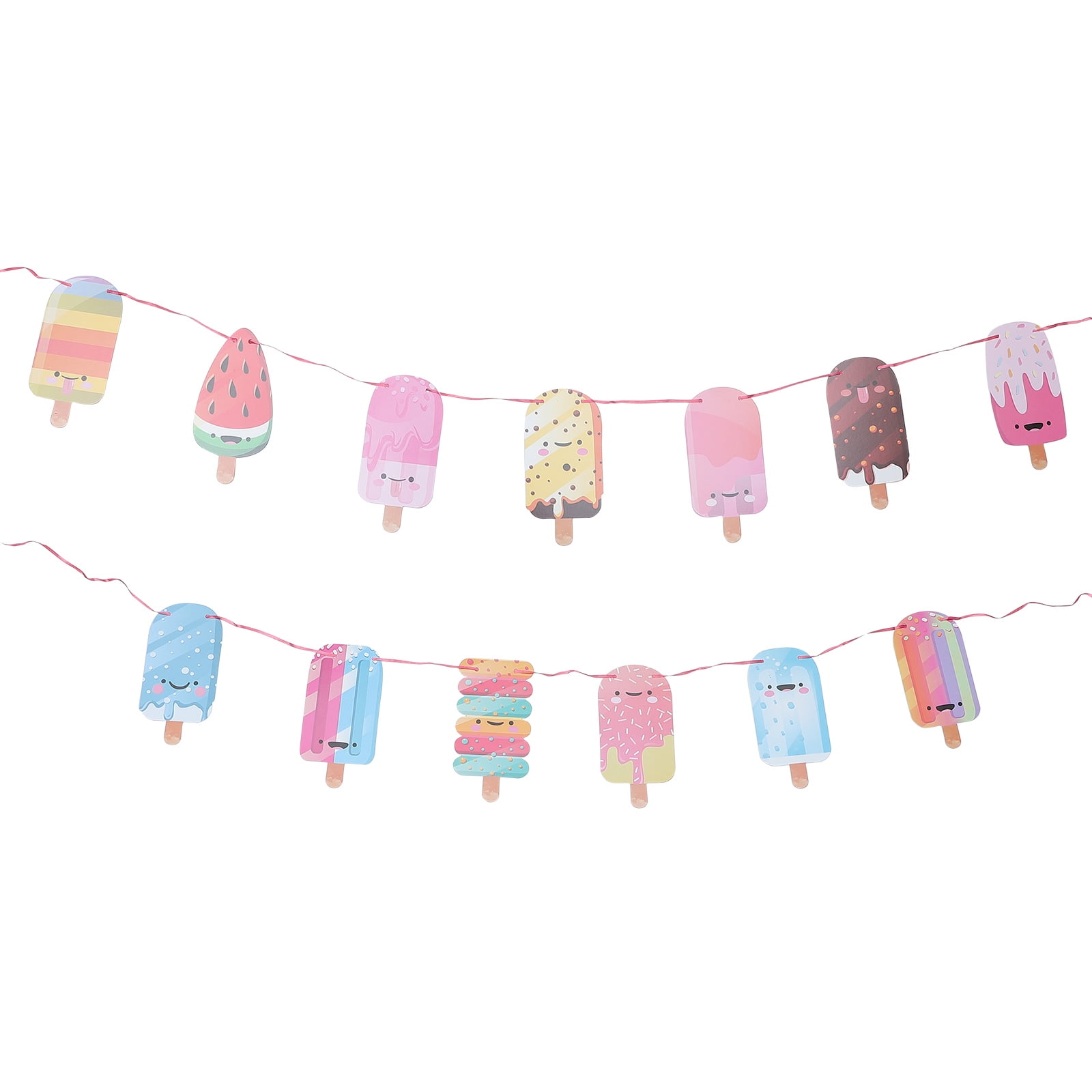NICEXMAS 1 Set Ice Cream Banners Ice Cream Party Favors Birthday Party ...