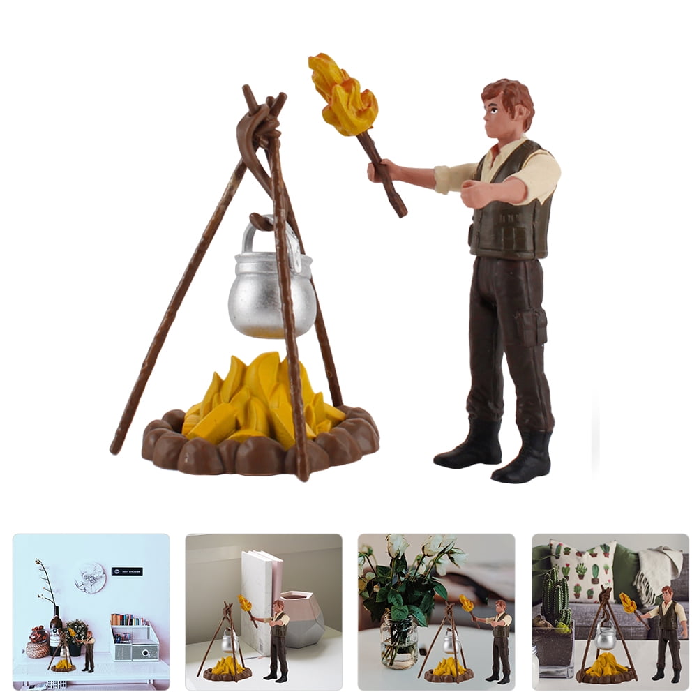 NICEXMAS Mini Campfire Toy Set for Dollhouse, PVC Material, Ideal for ...