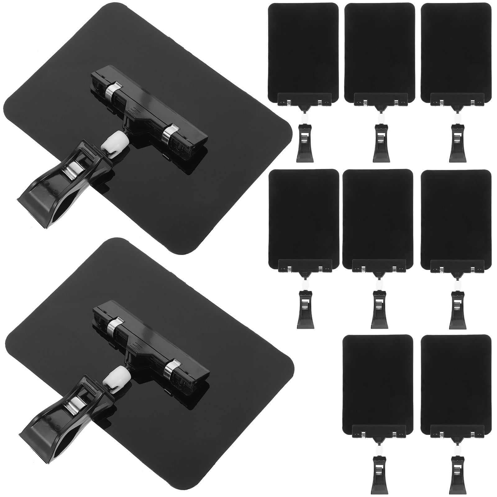 NICEXMAS Shelf Sign Holder Clip Black Plastic 10Pcs 9.4X3.9X0.9In ...