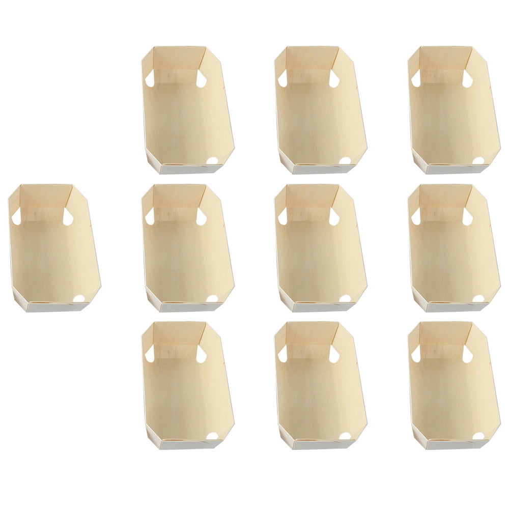 NICEXMAS 10 Pcs Wooden Toast Box Large Baking Tray Roti Grilling ...