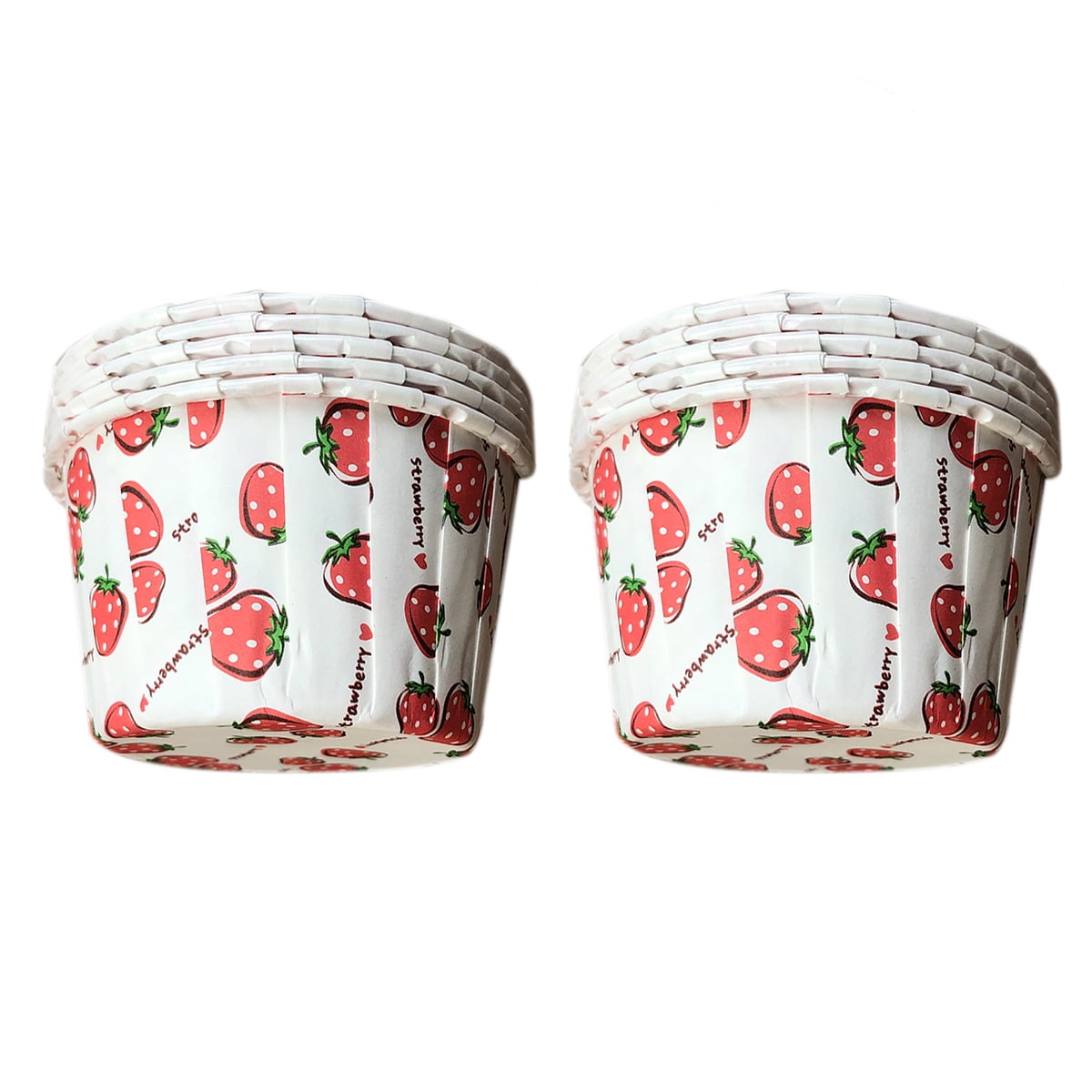 NICEXMAS 100 PCS Colorful Strawberry Pattern Paper Cupcake Wrappers ...