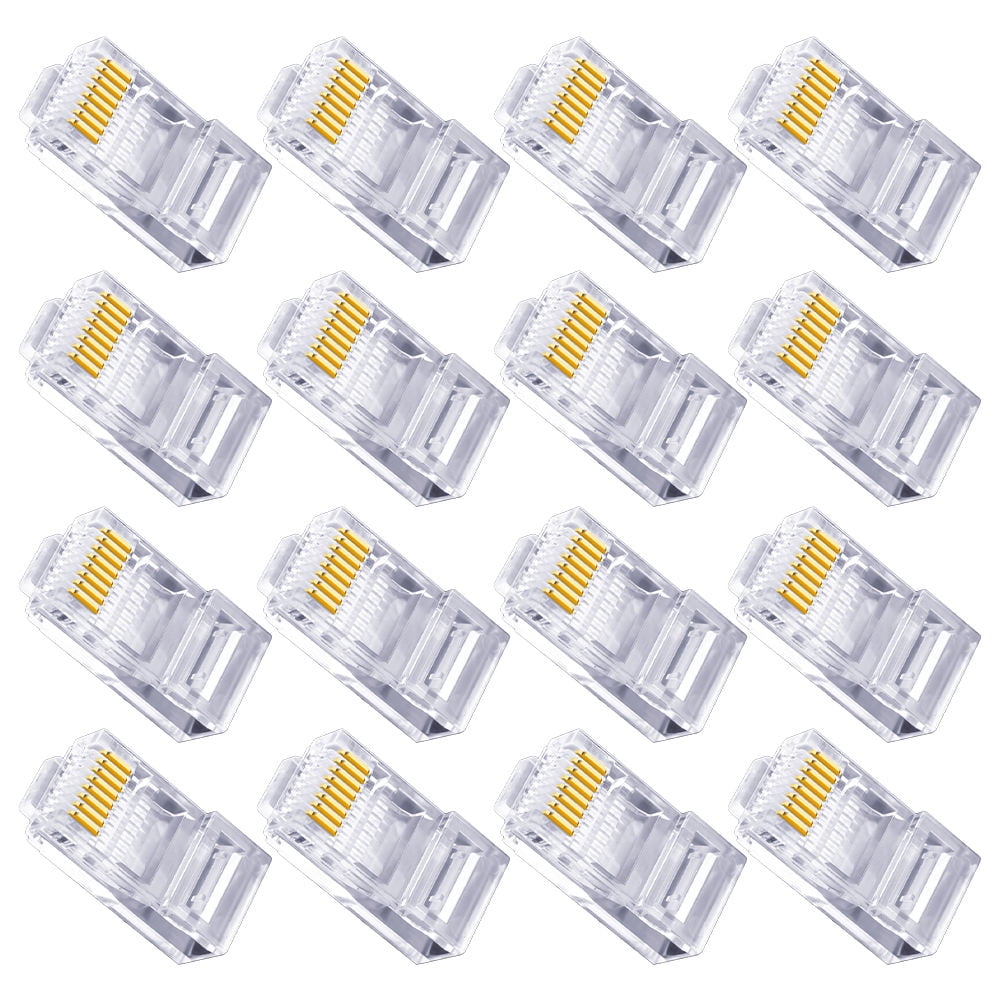 NICEXMAS 100 PCS Network Plug Modular Network Cable End for Cat 5E ...