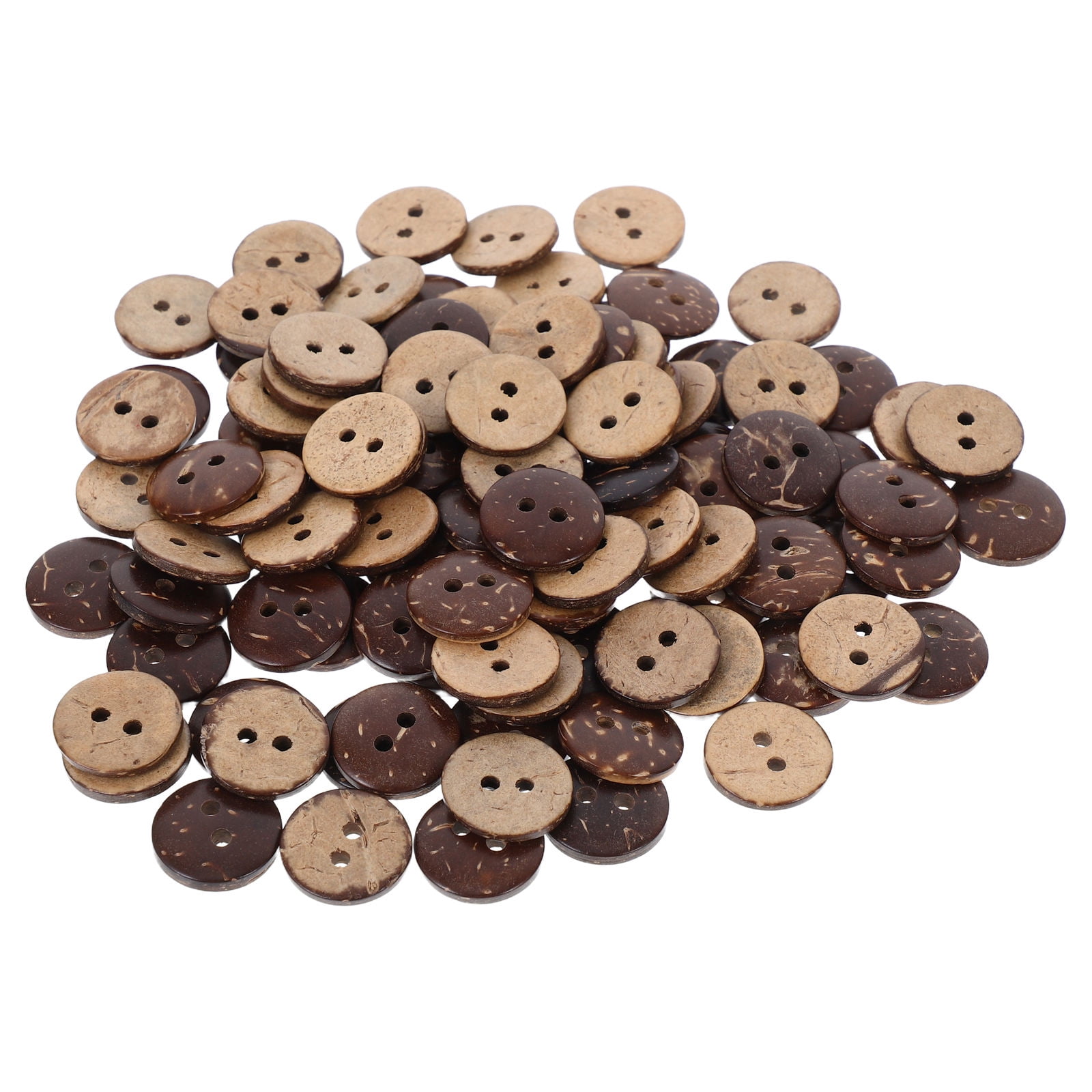 NICEXMAS Coconut Shell Buttons Coffee 100Pcs 0.6x0.6x0.1In - Walmart.com