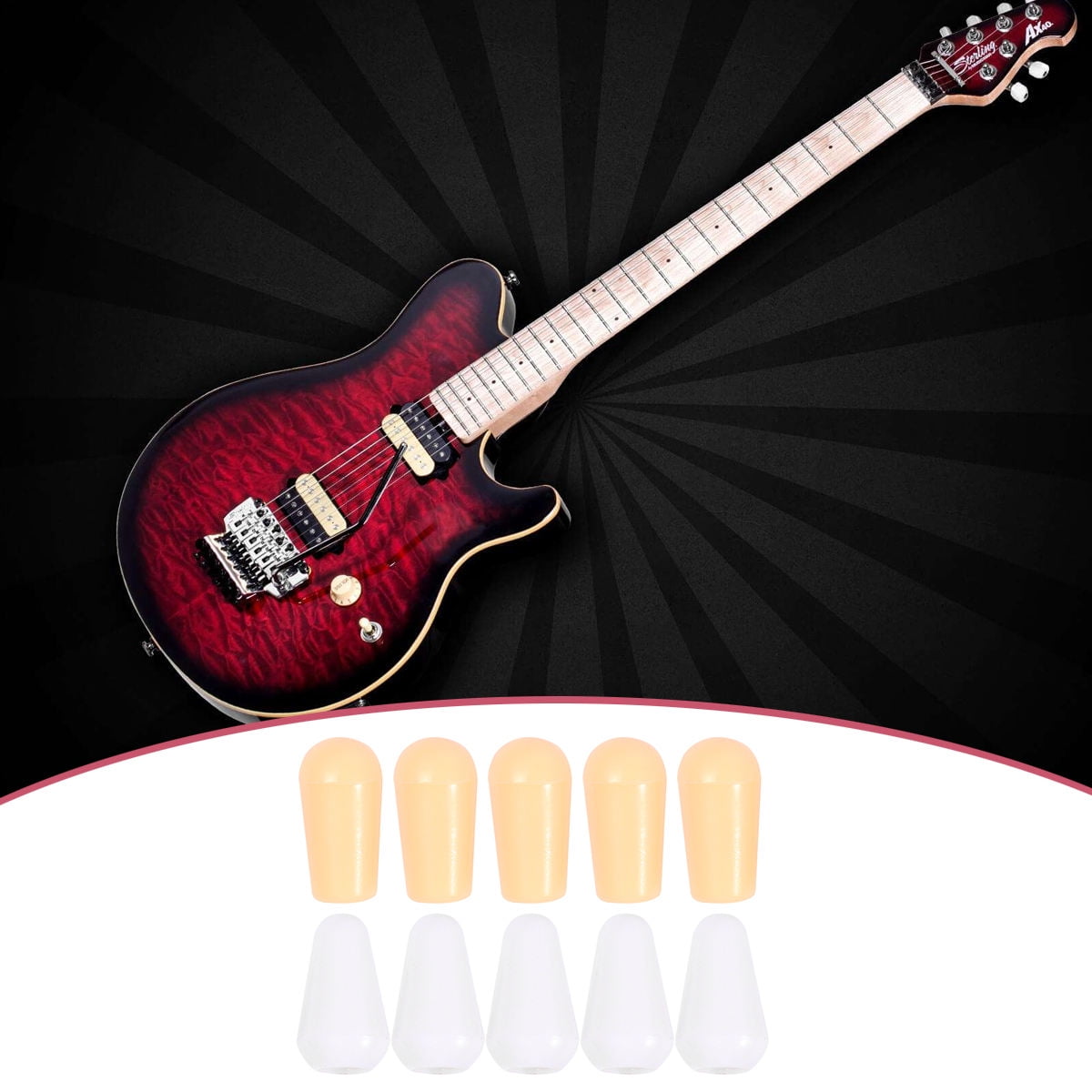 NICEXMAS 10Pcs Electric Guitar Button Caps Plastic Lid for 5 Level ...