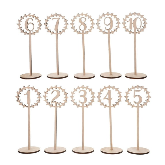 NICEXMAS 10Pcs Rustic Wood Numbers Signs for Wedding and Banquet ...