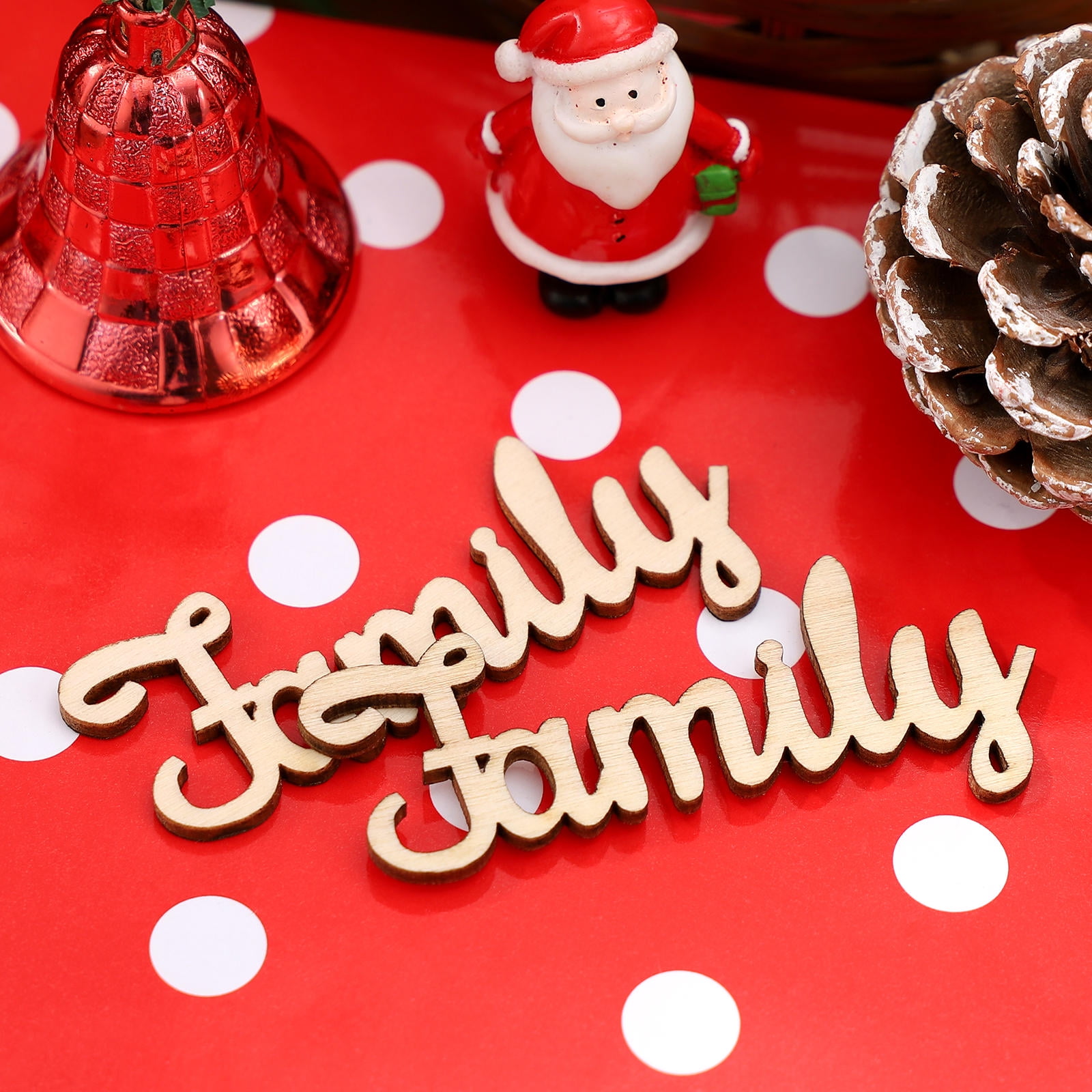 NICEXMAS 10Pcs Wall Decor Letters Beige Wooden Family Letters for Craft ...