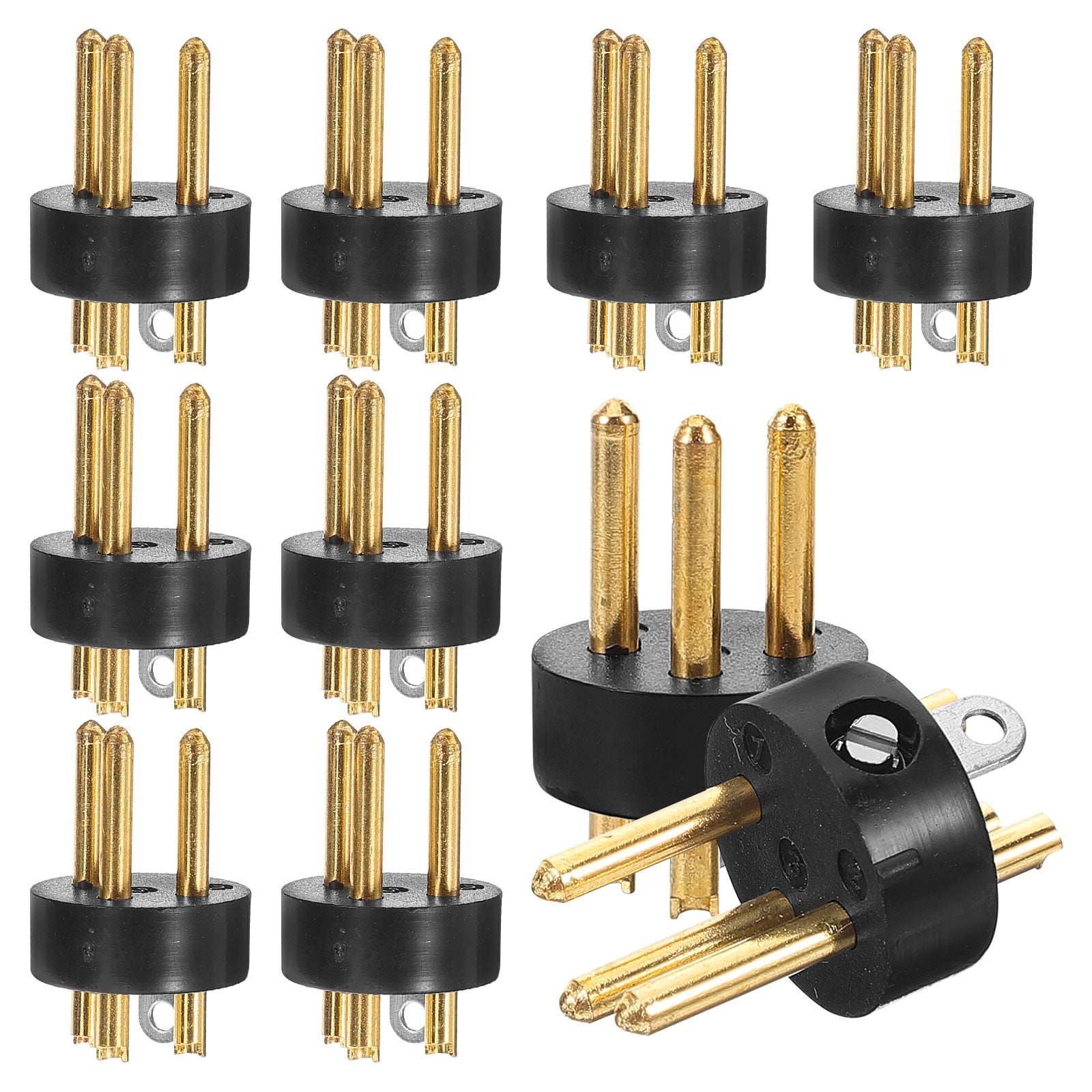 NICEXMAS 10pcs 3-pin Plugs Replacement Microphone Male Plug Connector ...