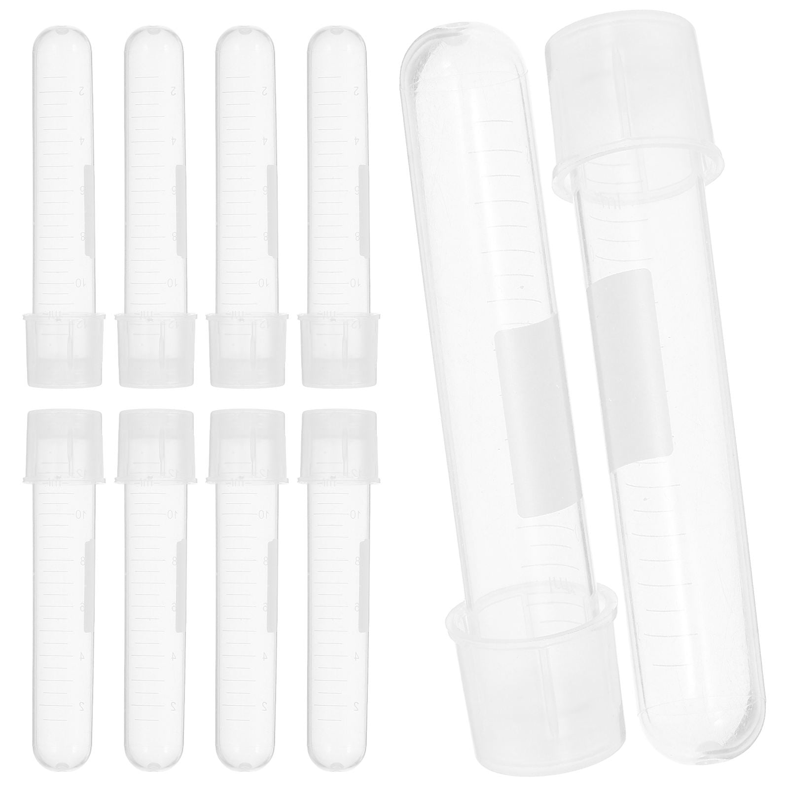 NICEXMAS 10Pcs Clear Tubes Plastic Conical Bottom for Research Labs ...