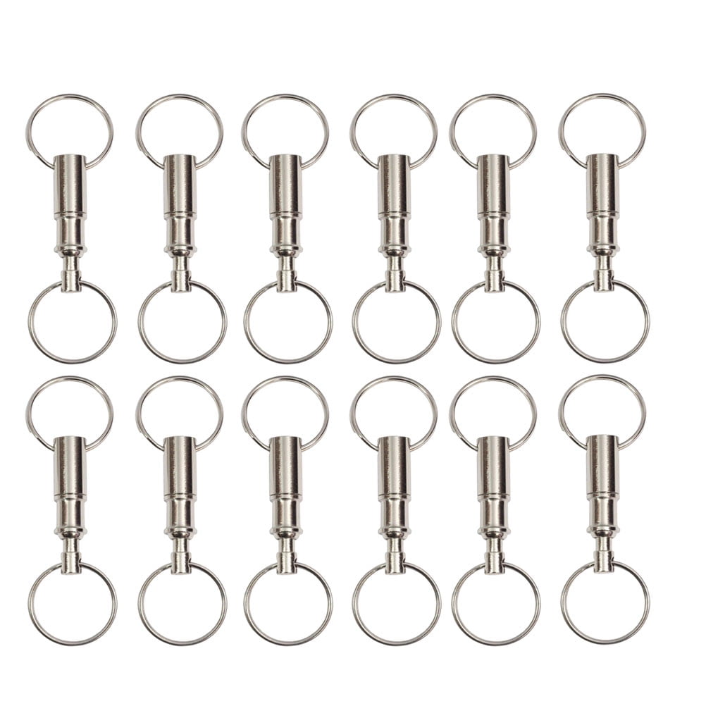 NICEXMAS 12Pcs Simple Style Metal Key Rings for Daily Use and Silver ...