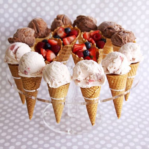 NICEXMAS 16 -Capacity Ice Cream Stand Mini Ice Cream Cone Holder Rack ...