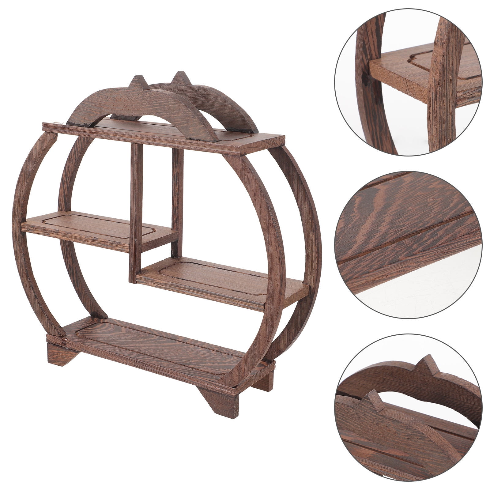 NICEXMAS Teapot Display Stand Wooden Display Shelf Coffee 1Pack 4.7X4 ...