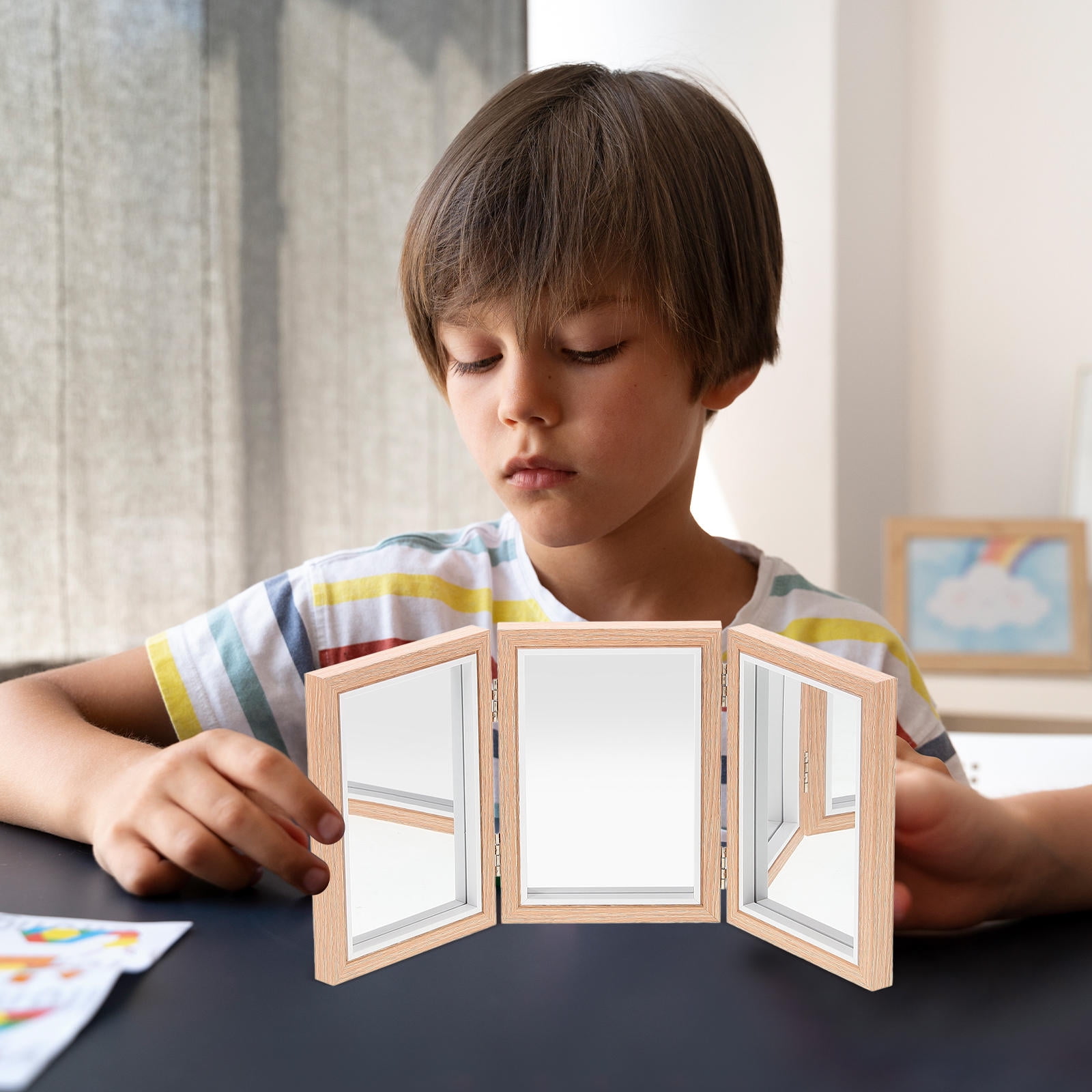 NICEXMAS Foldable Mirror Acrylic 1Pack 14.8x6.8x1in Sensory Development ...