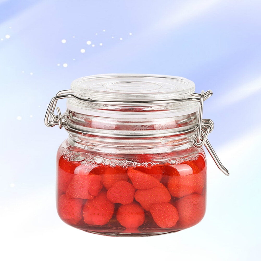 NICEXMAS Airtight Glass Containers 1Pcs 4.3x4.3x4.1in Transparent Seal ...