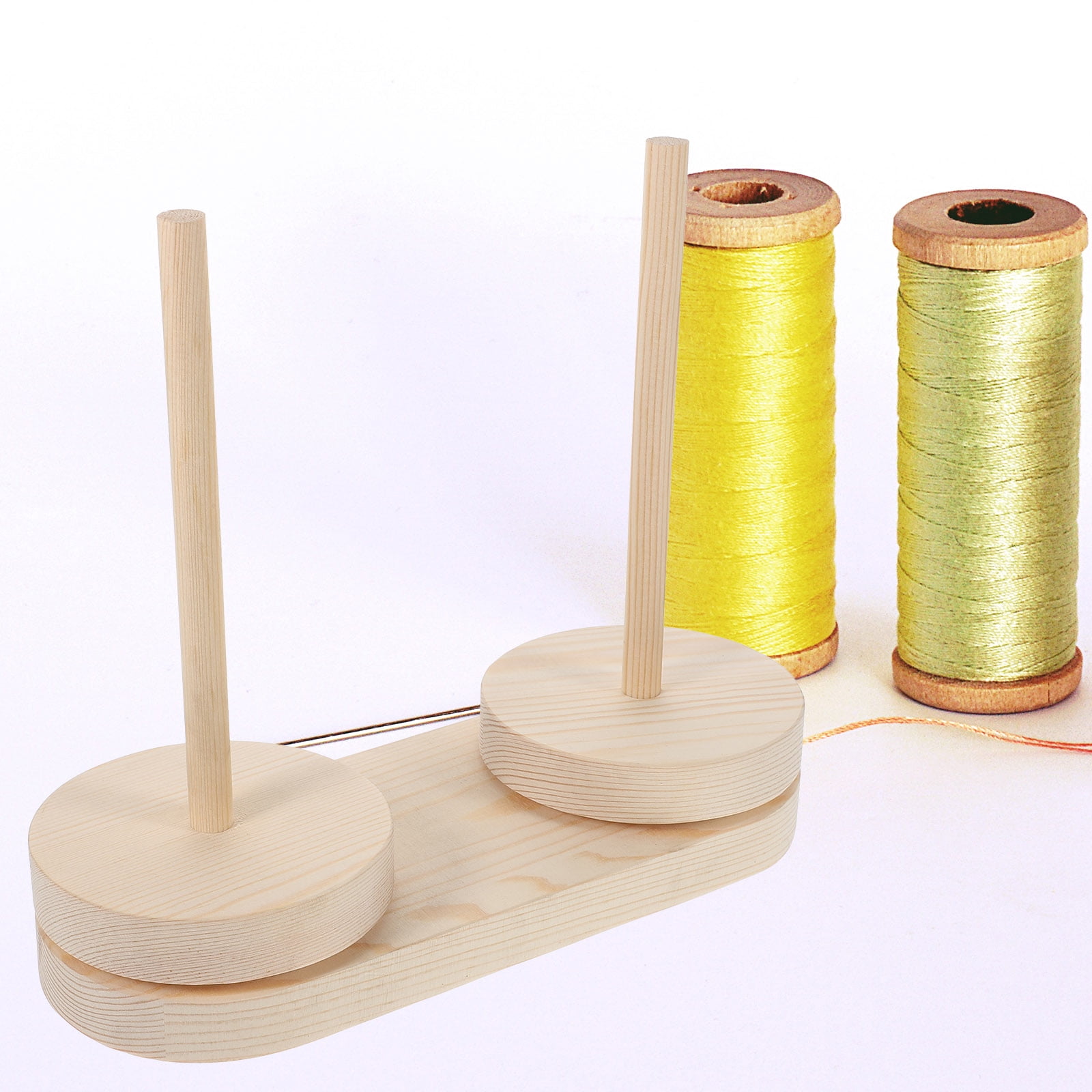 NICEXMAS 1Pack Table Wood Thread Stand Sewing Yarn Rack Beige Color ...
