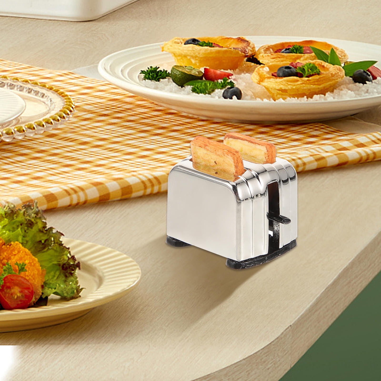 NICEXMAS 1Pcs Miniature Bread Maker Toy House Accessory Silver Metal ...