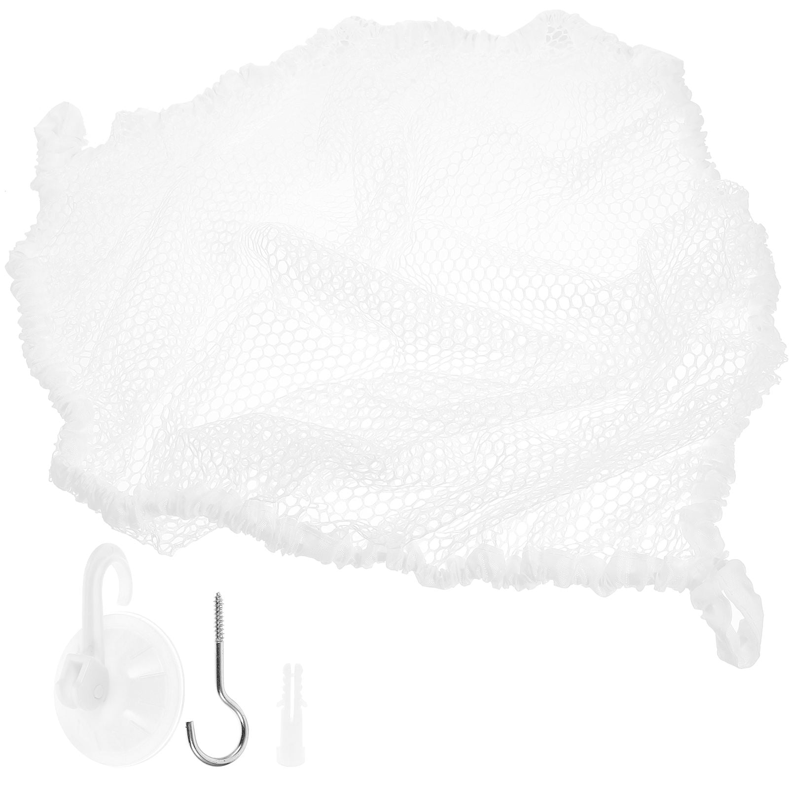 NICEXMAS 1Pcs Toy Net Holder White Polyester for Wall Hanging and Space ...