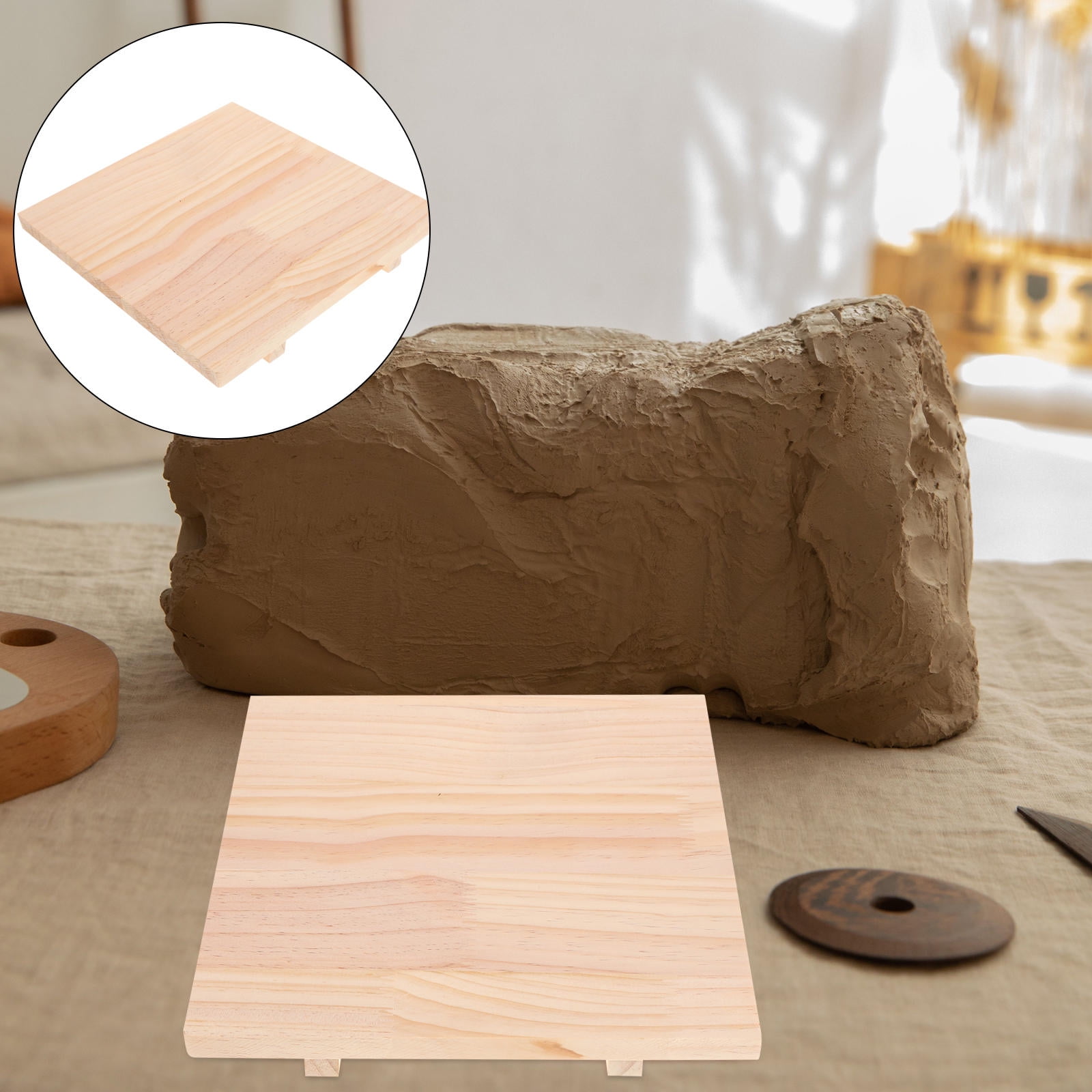 NICEXMAS 1Set Clay Boards for Ceramics Square Board Pad Light Brown ...