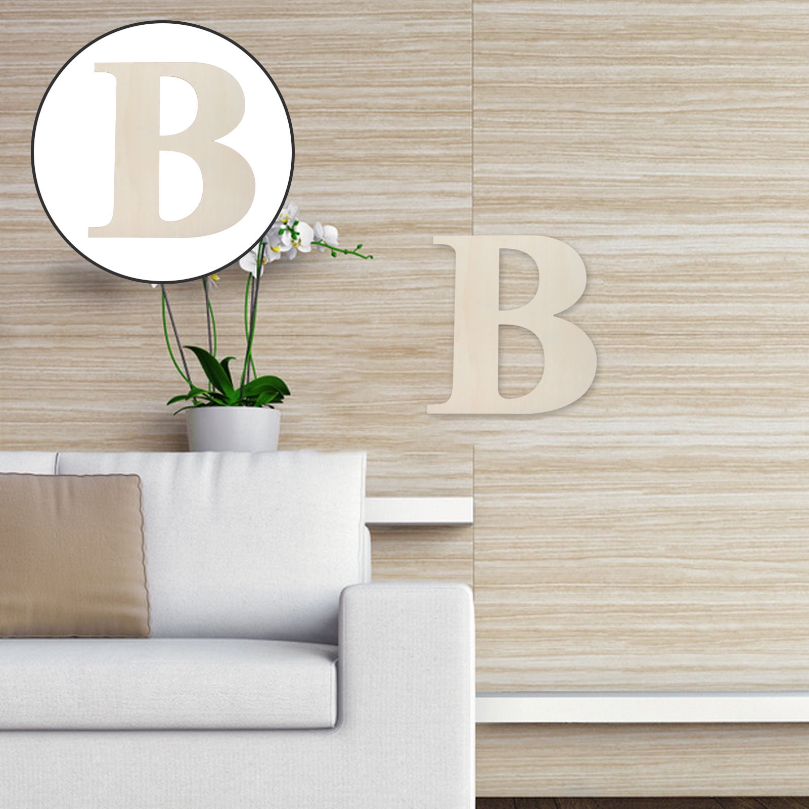 NICEXMAS 1Set Large Wall Letters Light Yellow Boxwood DIY Art Projects ...