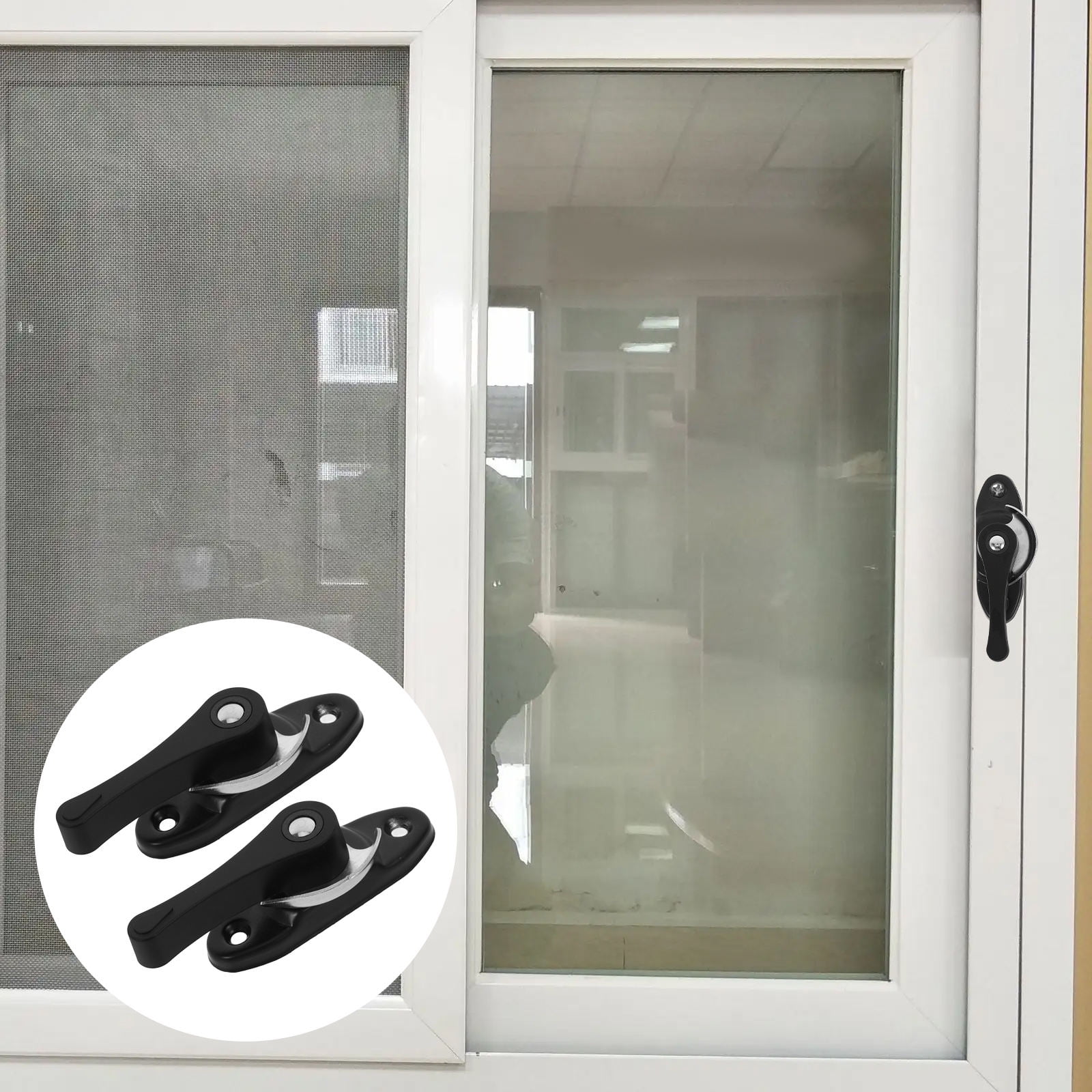 NICEXMAS 2 Sets Of Window Locks Child Proof Black PVC Minimalist Window ...