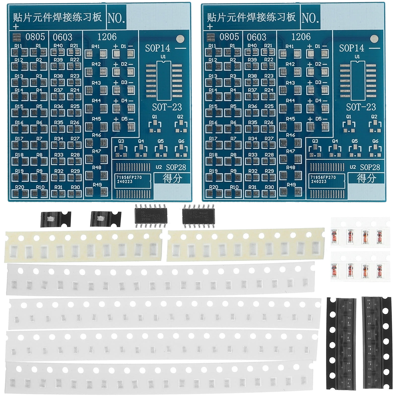NICEXMAS 2 Sets Solder Practice for DIY Component Tin Plated PCB for Electrical Soldering ...